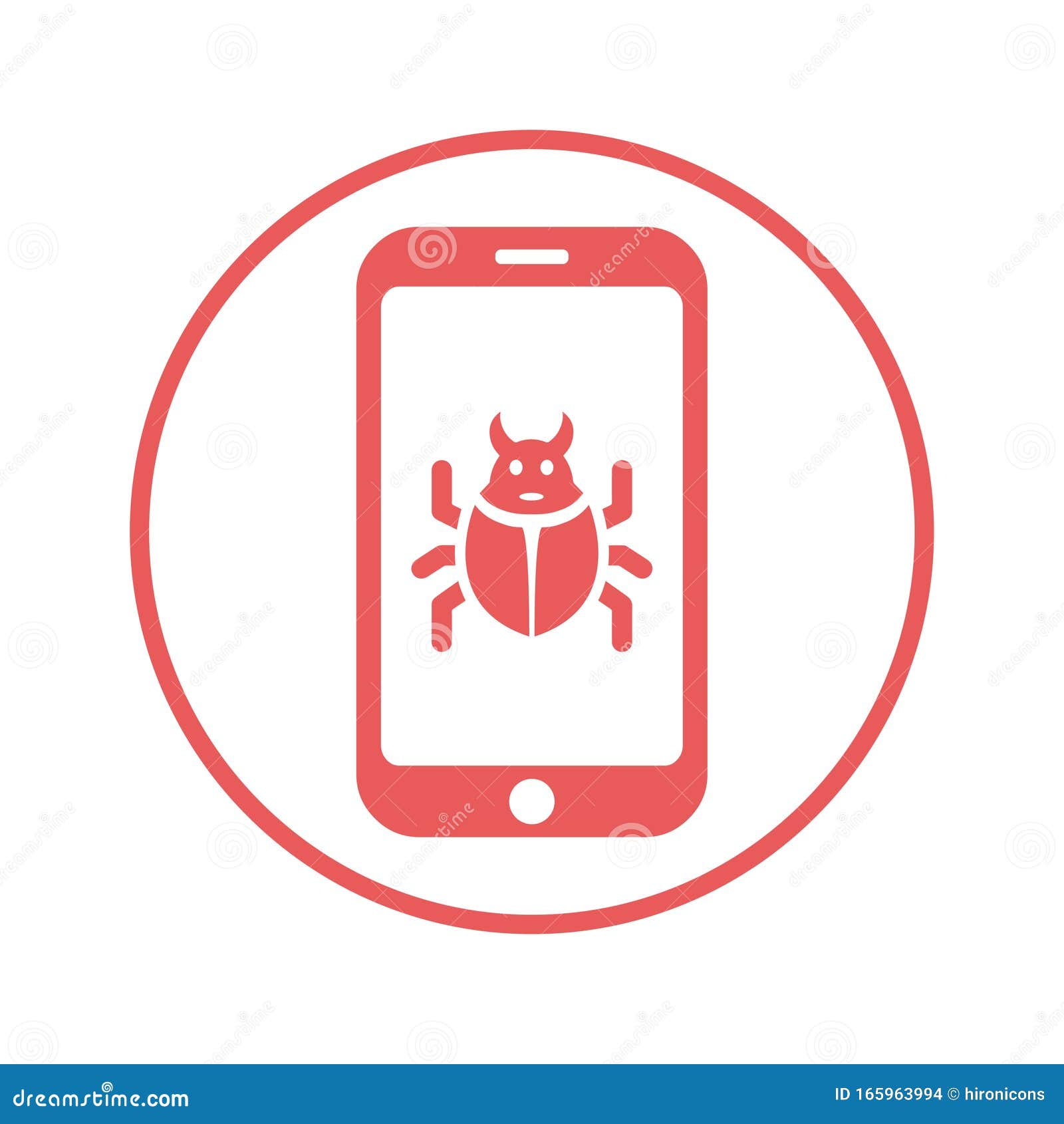 Malware, Threat, Mobile Virus Icon Stock Illustration - Illustration of ...