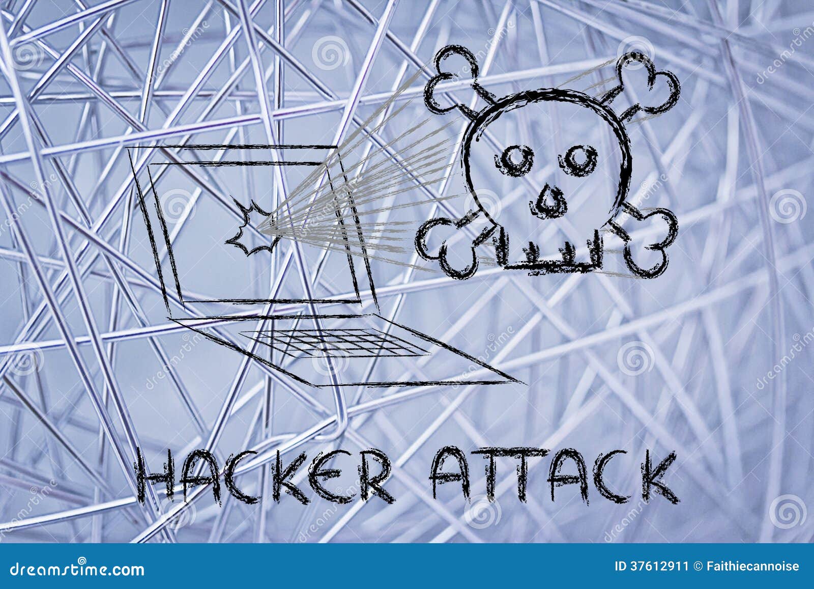 Malware Threats and Internet Security, Skull and Pc Stock Image - Image ...