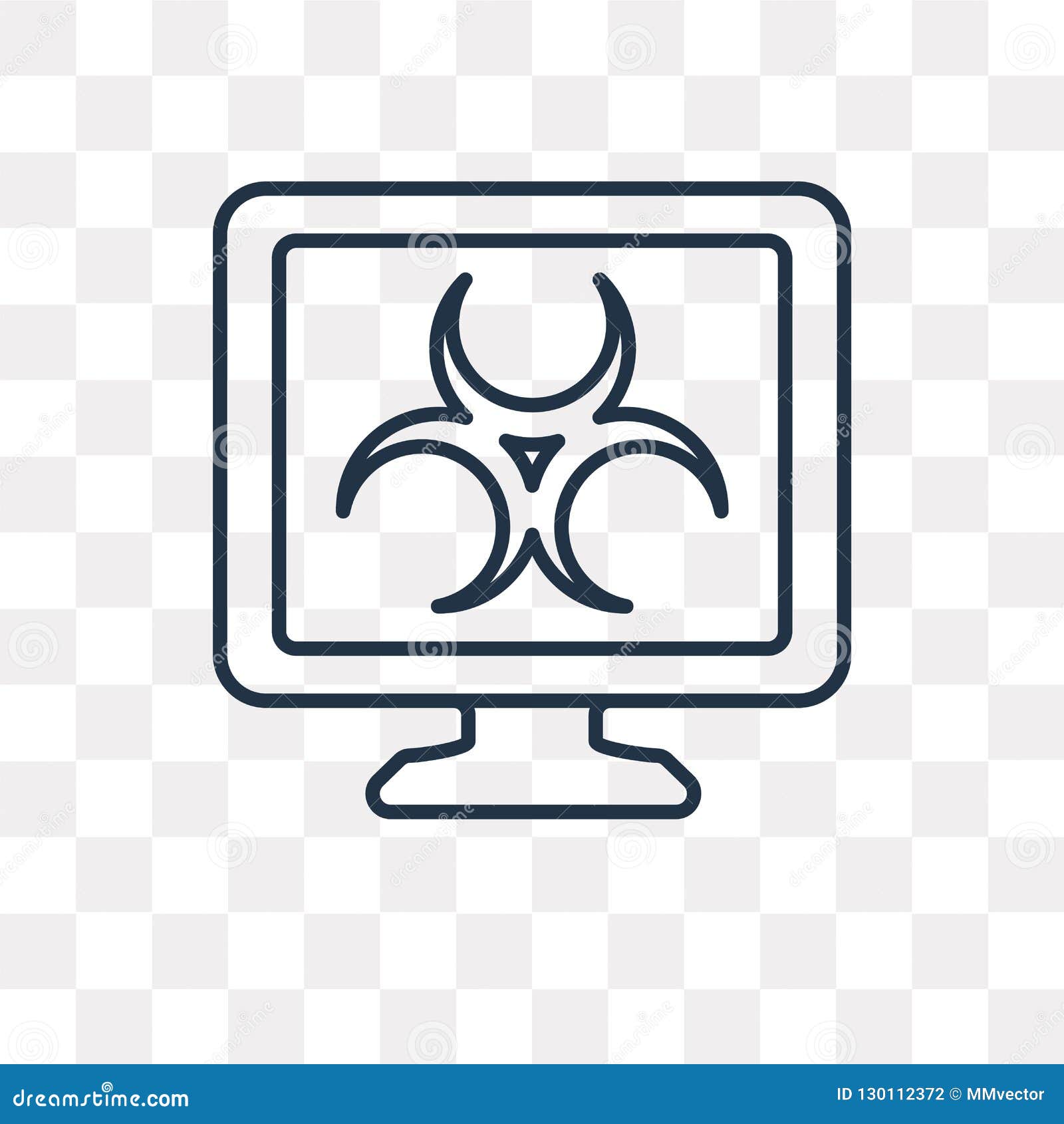Malware Vector Icon Isolated on Transparent Background, Linear M Stock ...