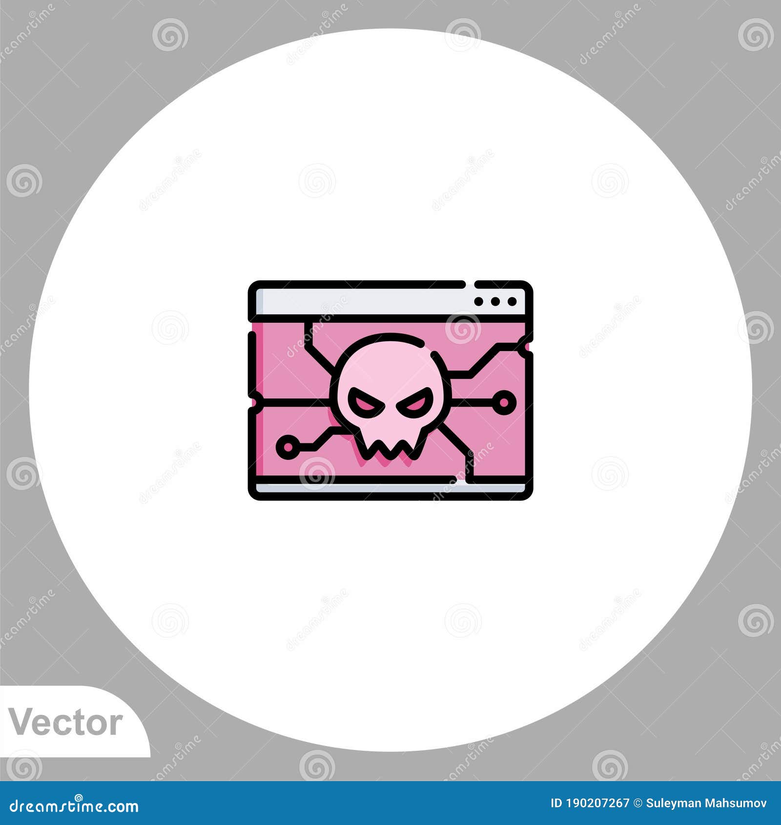 Malware Vector Icon Sign Symbol Stock Vector - Illustration of password ...
