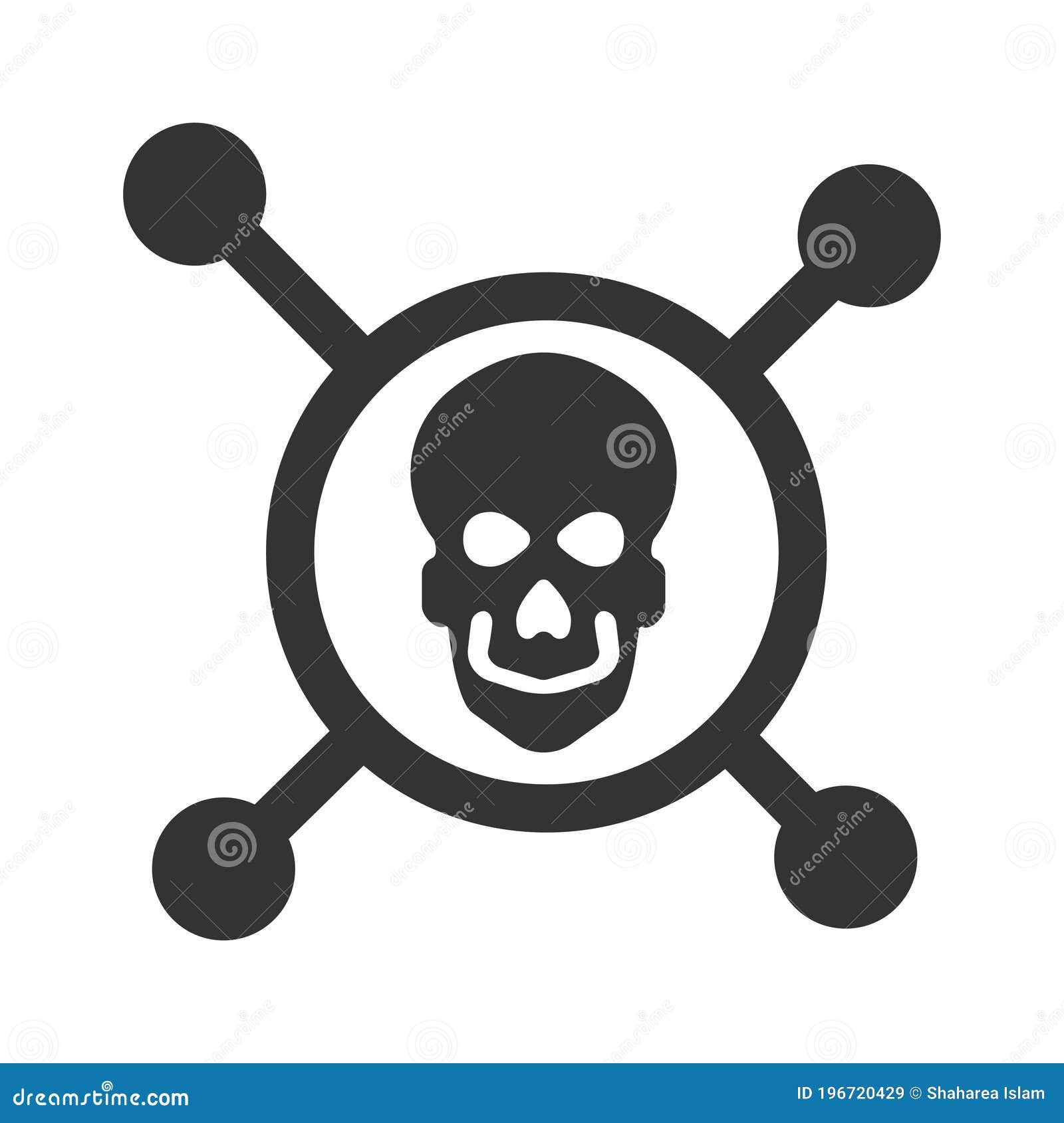 Malware Virus Icon stock vector. Illustration of network - 196720429
