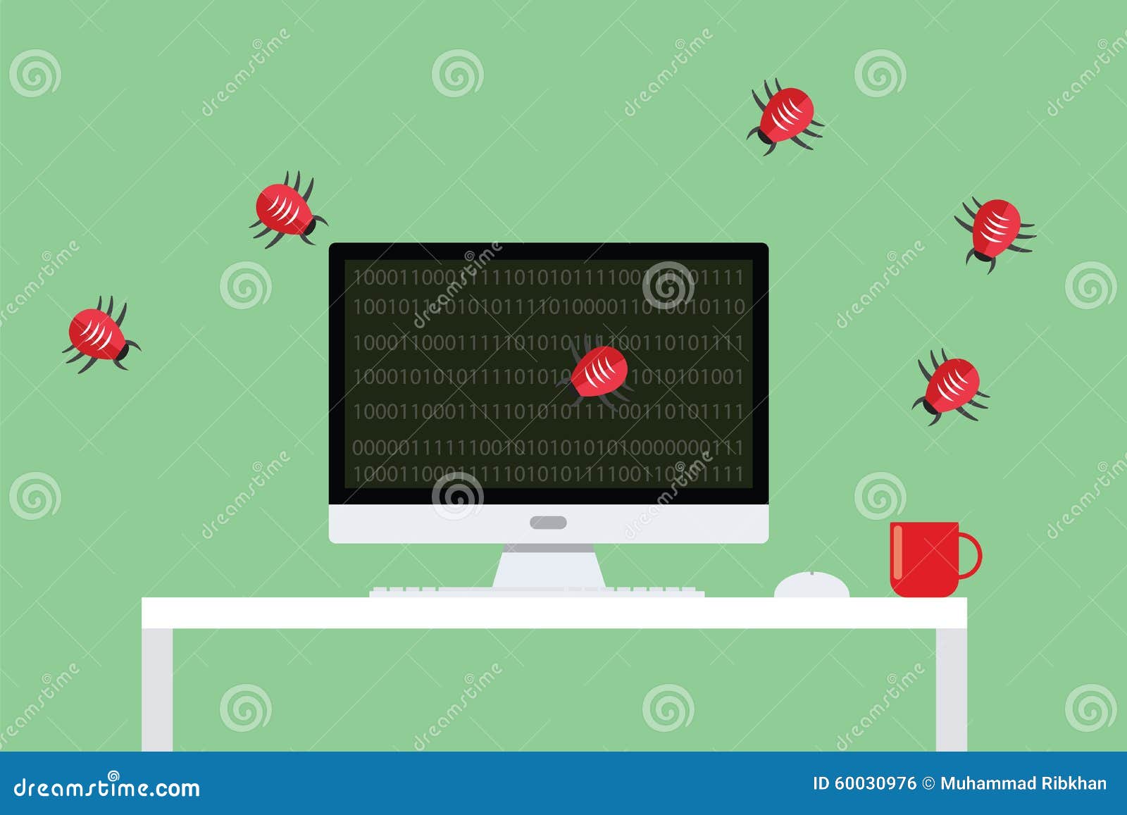 Malware Virus Security Attack Stock Vector - Illustration of network ...