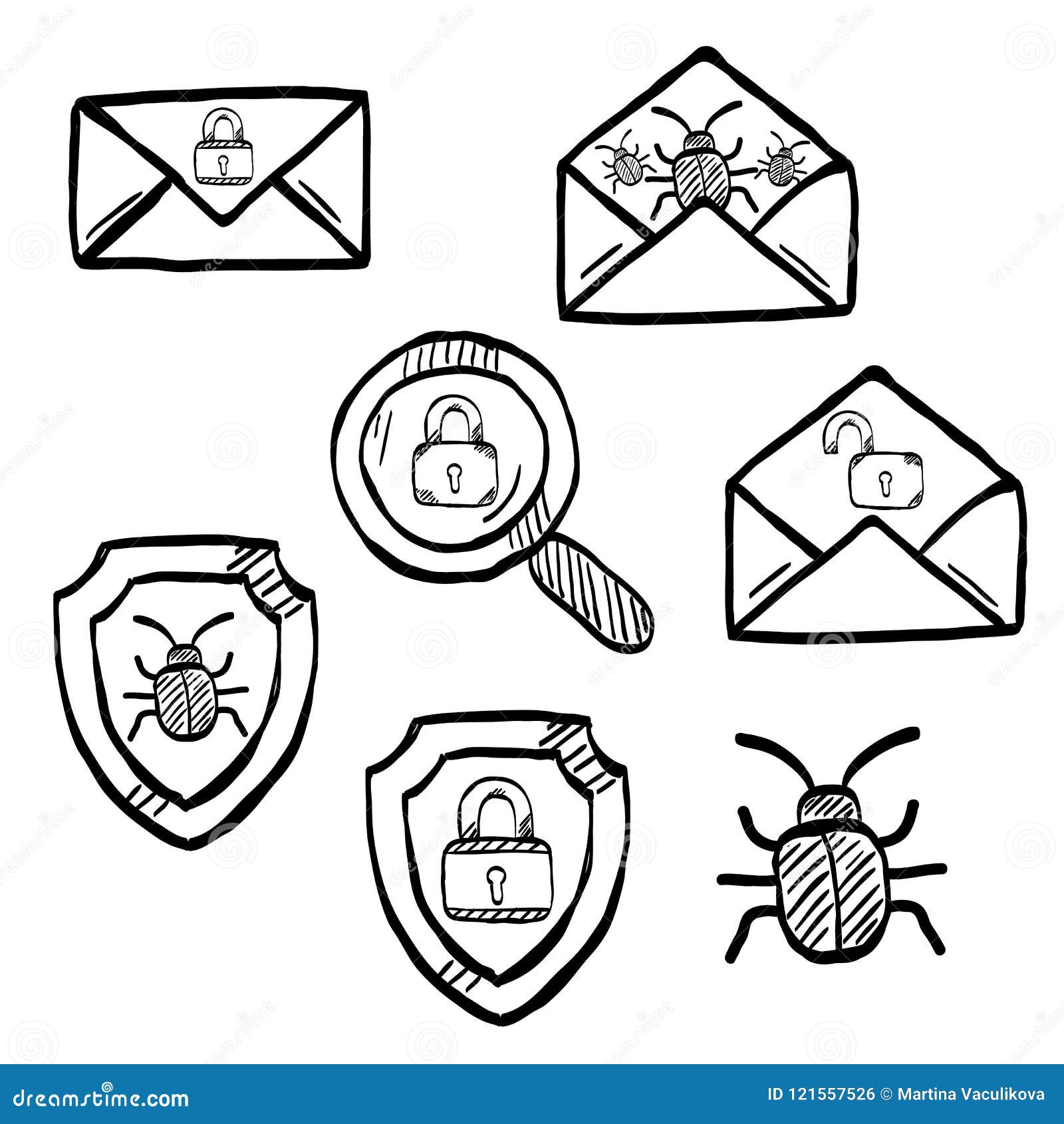 Malware Virus Security Attack Vector Illustration | CartoonDealer.com ...