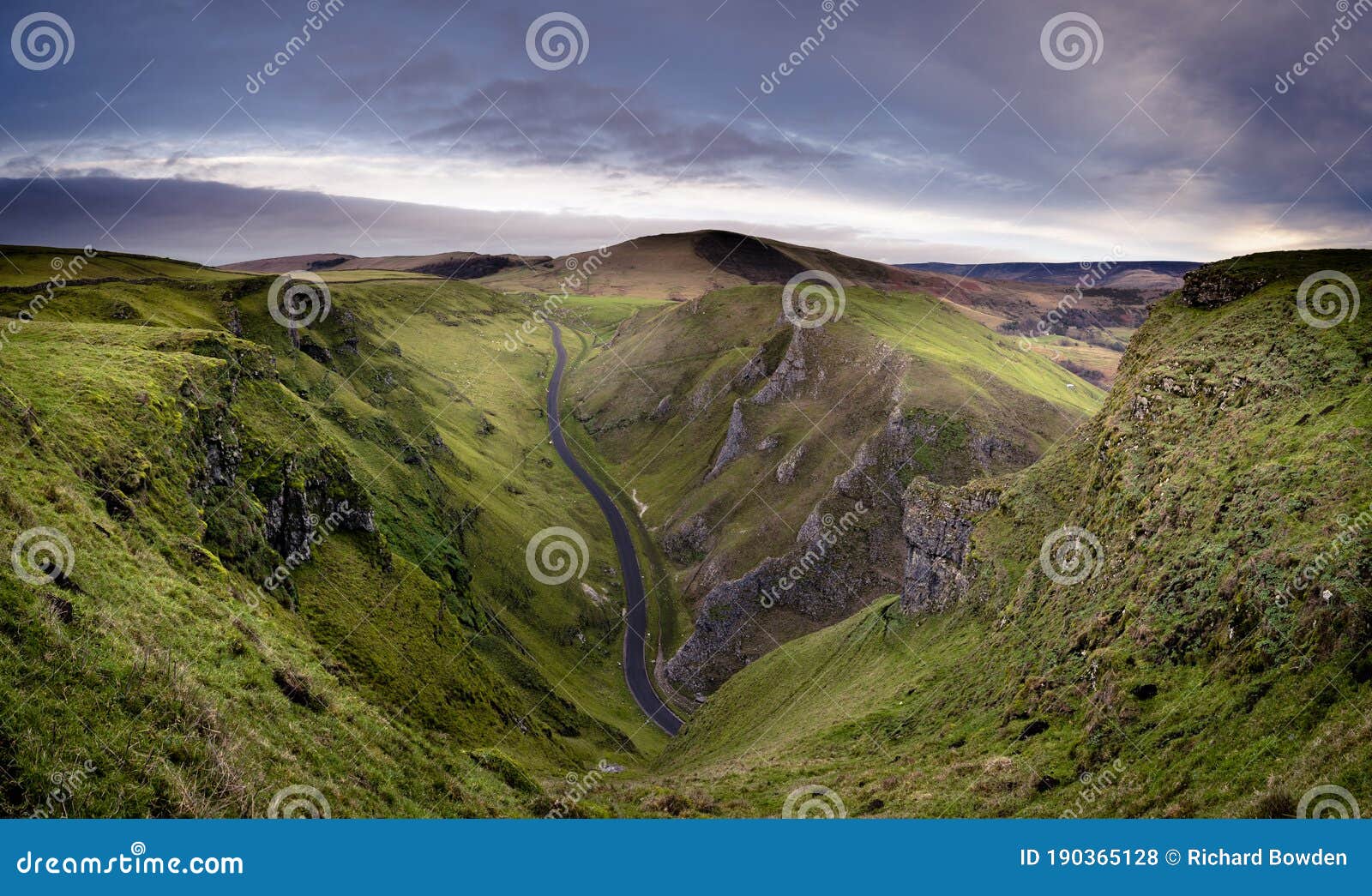 Mam Tor from Winnats Pass stock photo. Image of clouds - 190365128