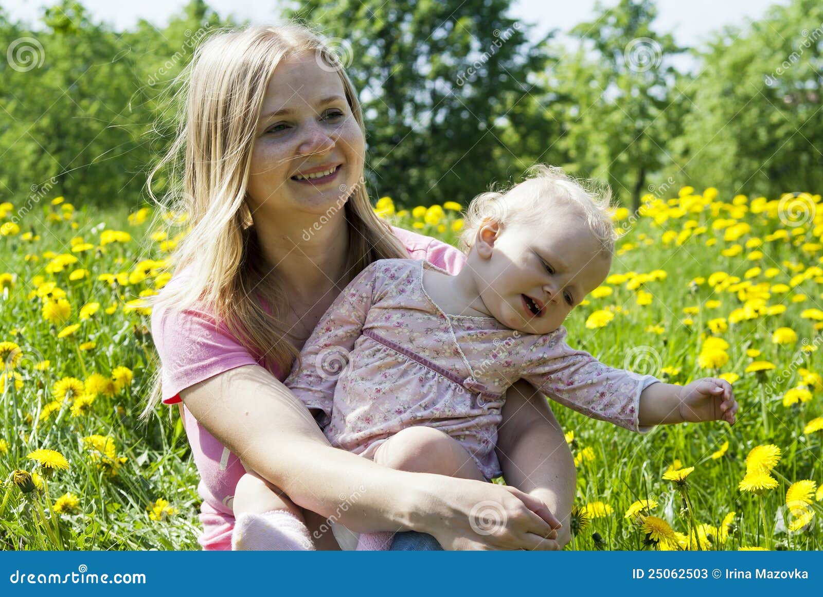 Mama with Baby on the Nature Stock Image - Image of family, girl: 25062503