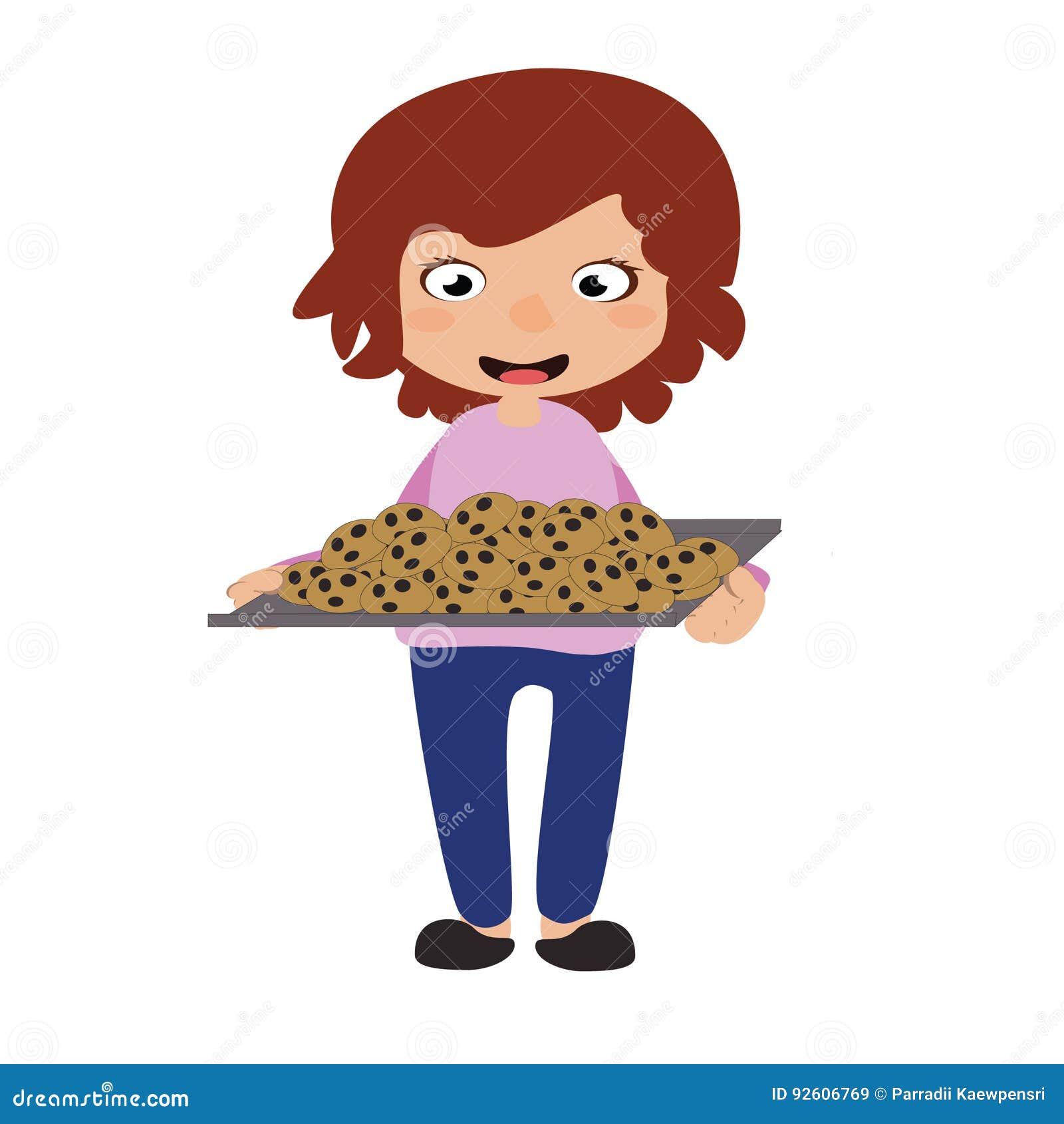Mama baking cookies stock illustration. Illustration of show - 92606769