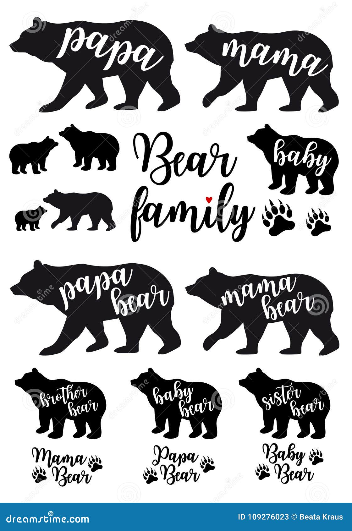 Mama Bear, Papa Bear, Baby Bear, Vector Set | CartoonDealer.com #109276023
