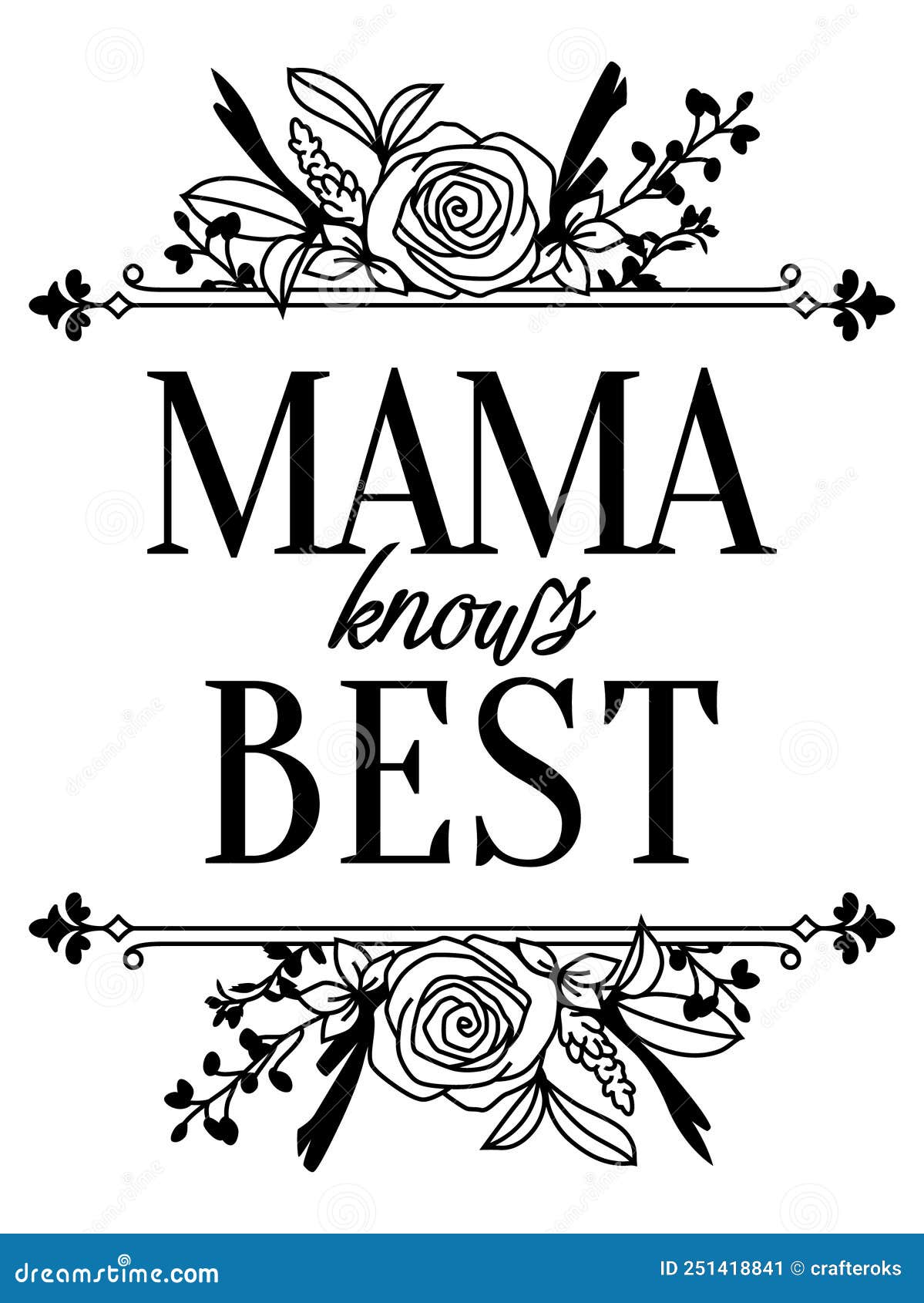 Mama Knows Best Calligraphy Quote Lettering Stock Image | CartoonDealer ...
