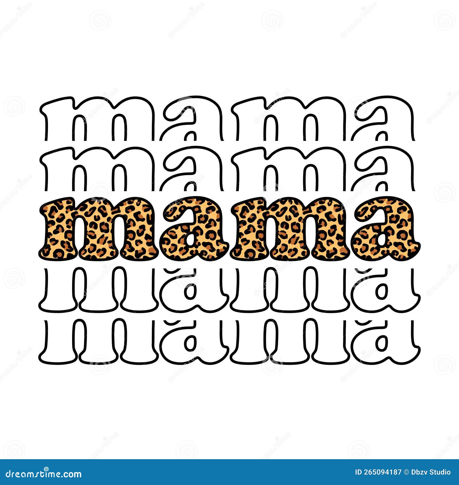 Mama Leopard Stacked on the White Background. Isolated Illustration ...