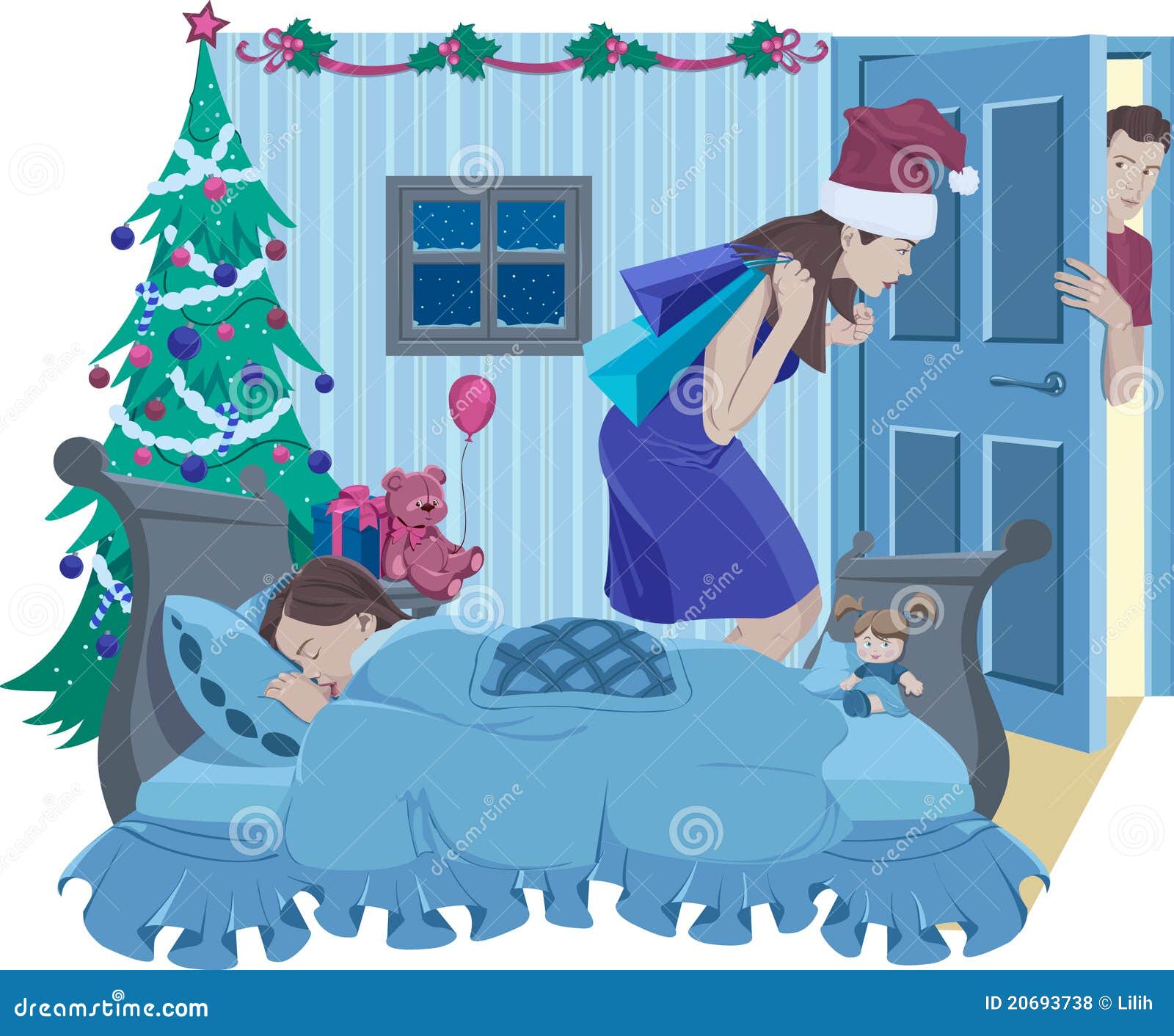 Mama-Santa stock vector. Illustration of hare, surprise - 20693738