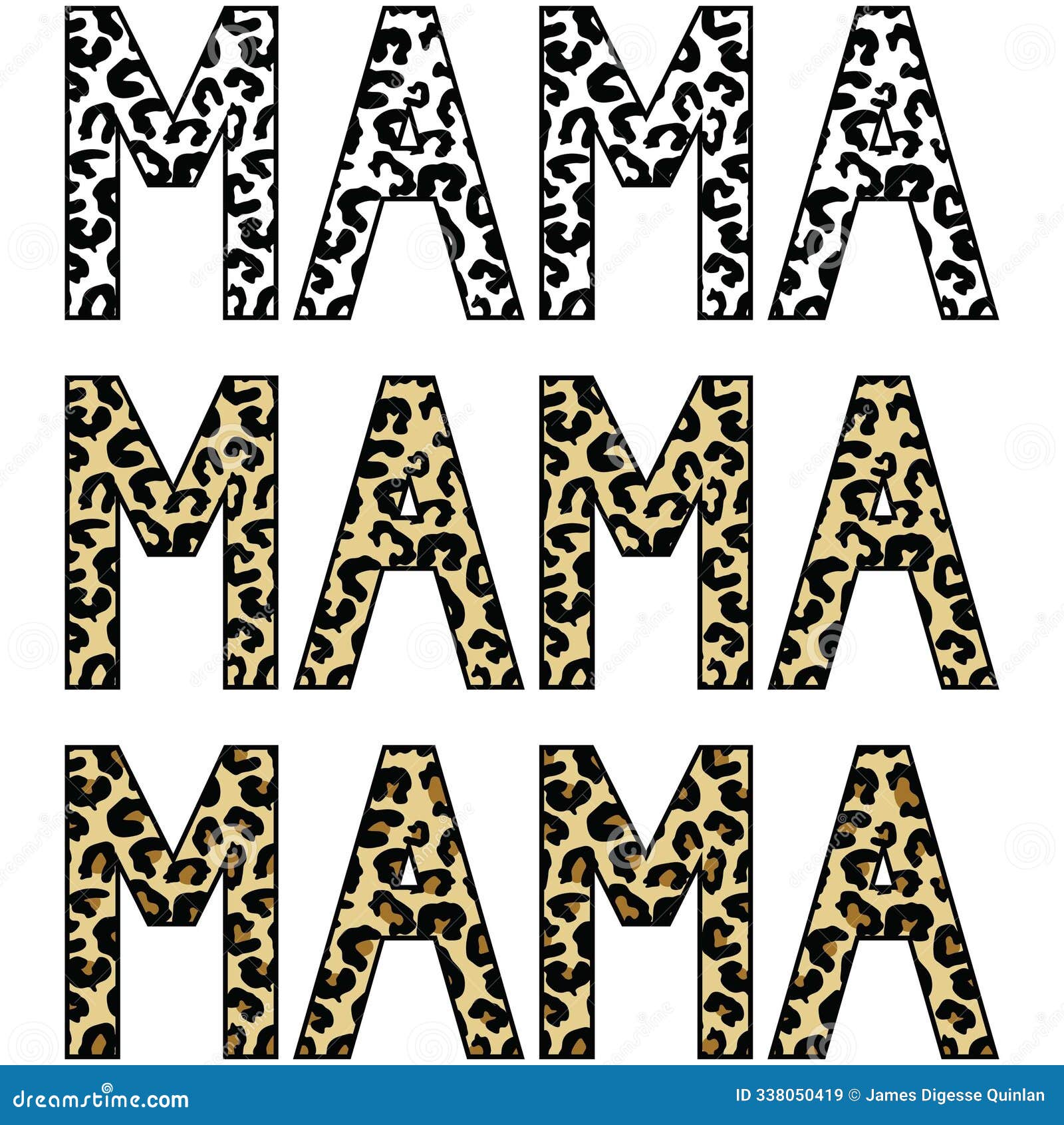 MAMA Text Graphic with Leopard Print Pattern Stock Illustration ...