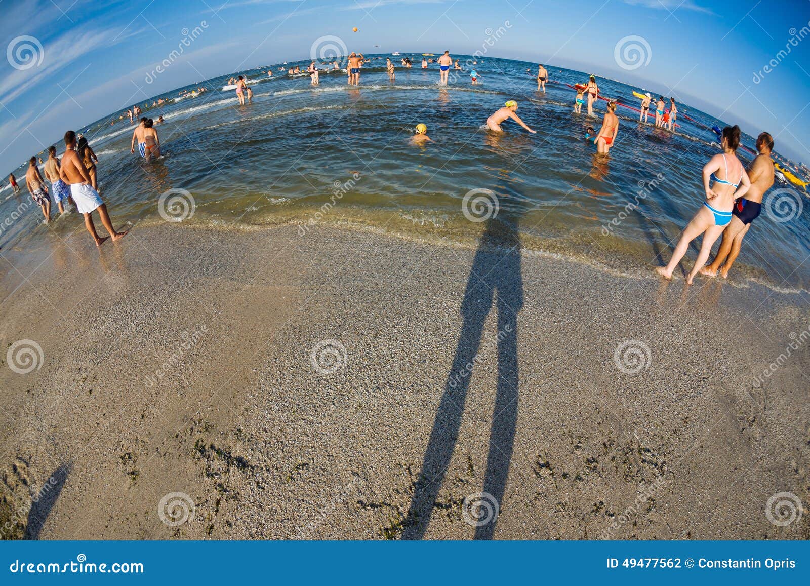 Mamaia beach fisheye view editorial photography. Image of seaside ...