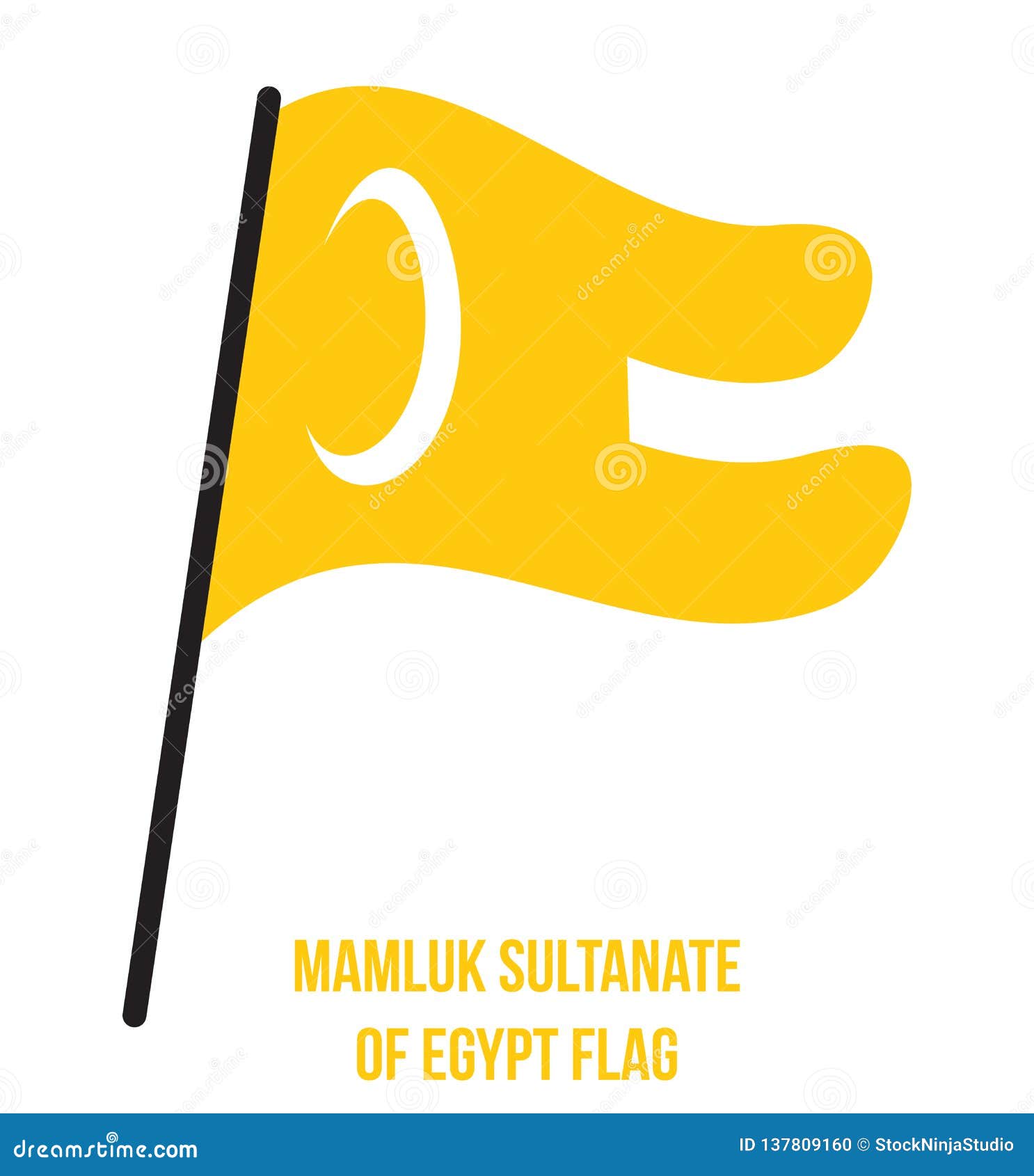 Mamluk Sultanate Of Egypt 1250-1517 Flag Waving Vector Illustration On ...