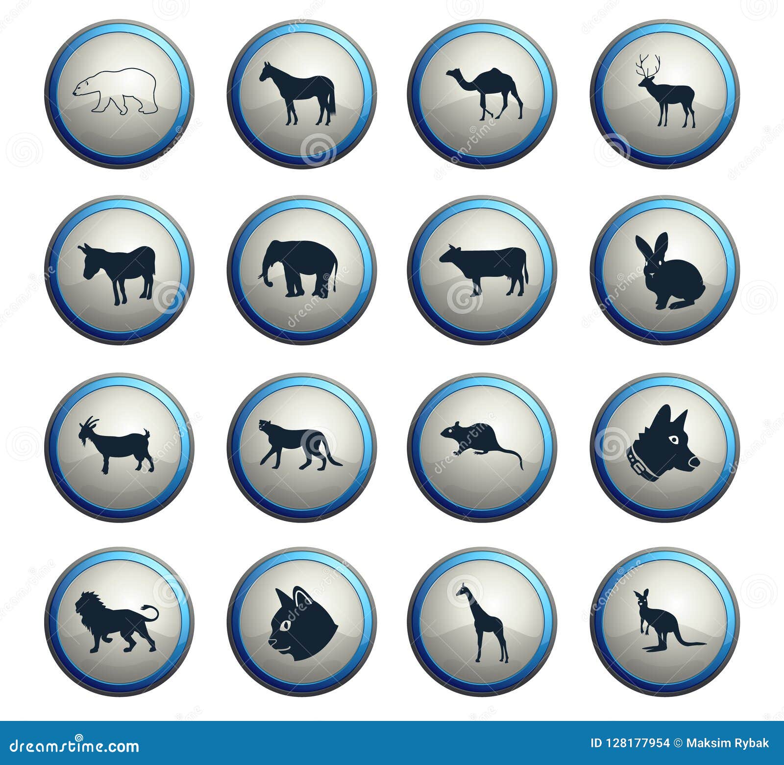 Mammals icon set stock vector. Illustration of icon - 128177954