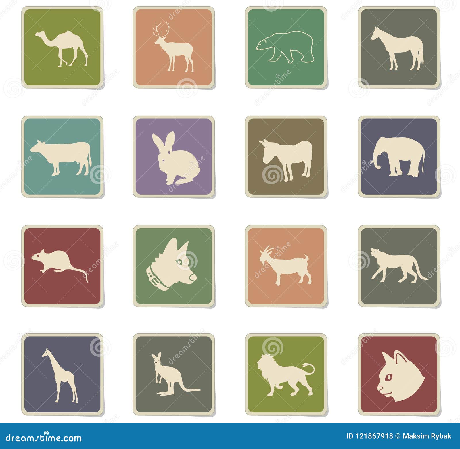 Mammals Icon Set Vector Illustration | CartoonDealer.com #121867918