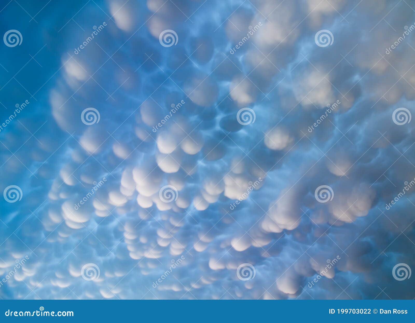 Mammatus Clouds on the Underside of a Thunderstorm Anvil Cloud. Stock ...
