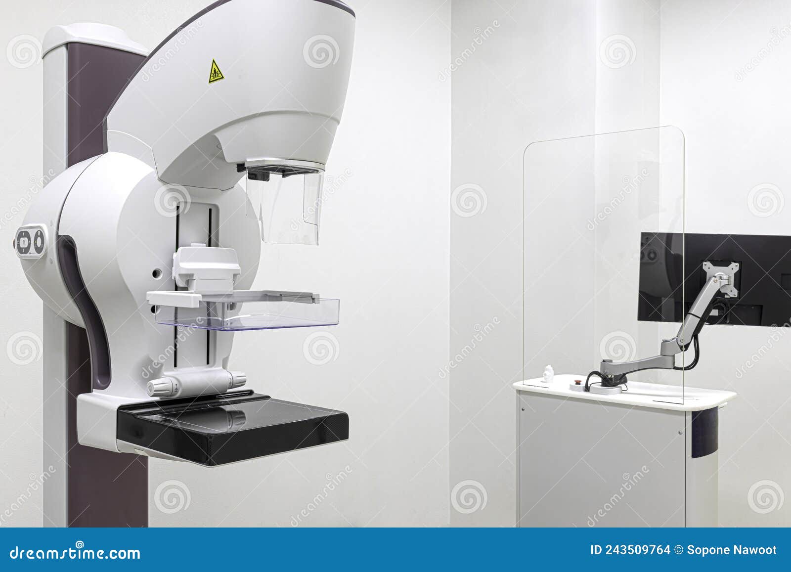 A Mammogram Machine with a Computer Work Station in the Radiology ...