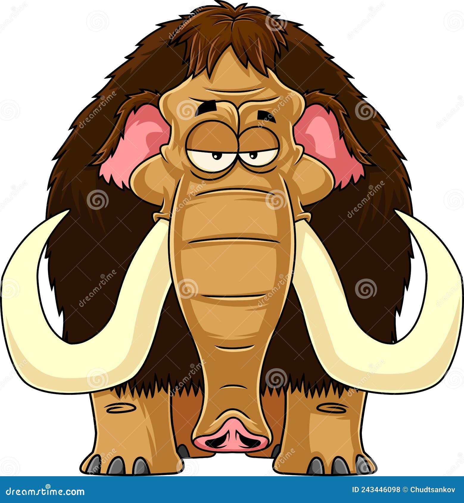 Mammoth Cartoon Character stock vector. Illustration of angry - 243446098