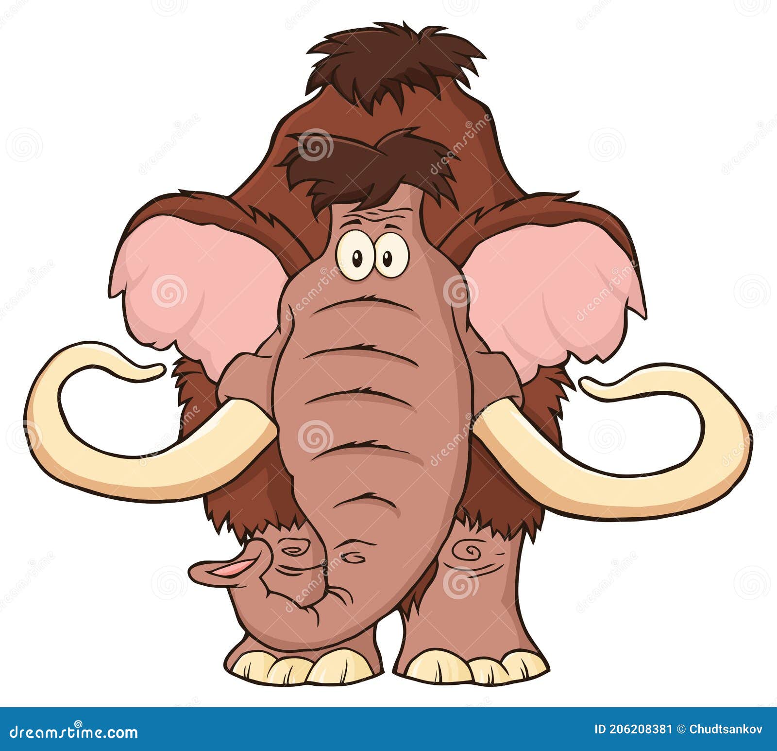 Mammoth Cartoon Character stock vector. Illustration of creature ...