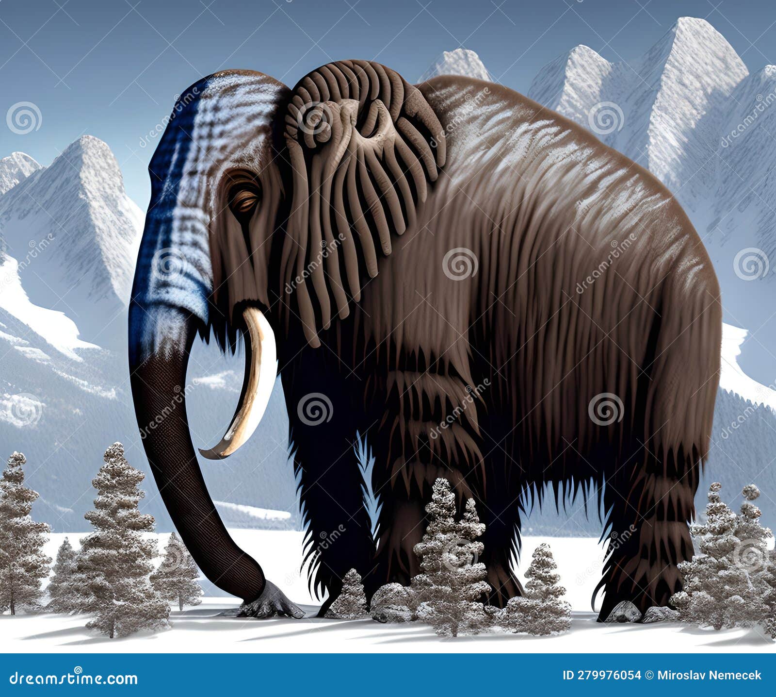 Mammoth, Generative AI Illustration Stock Photo - Image of effect ...