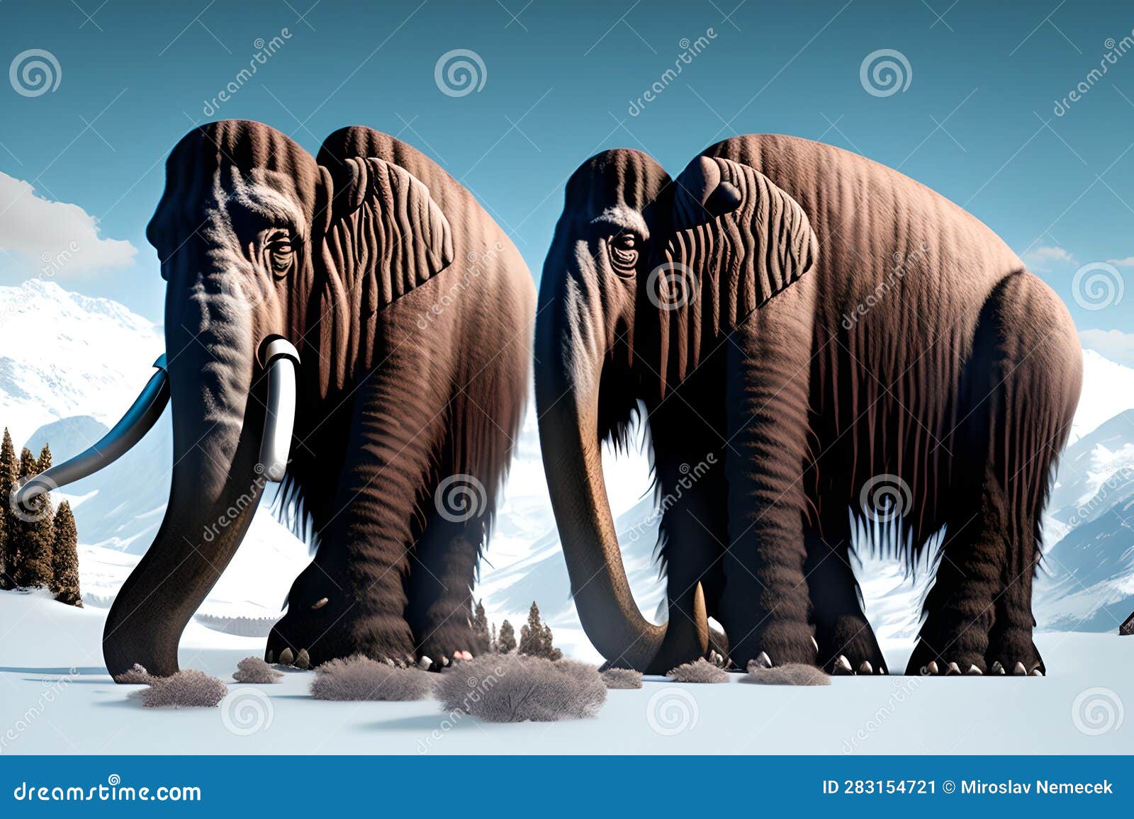 Mammoth, Generative AI Illustration Stock Illustration - Illustration ...