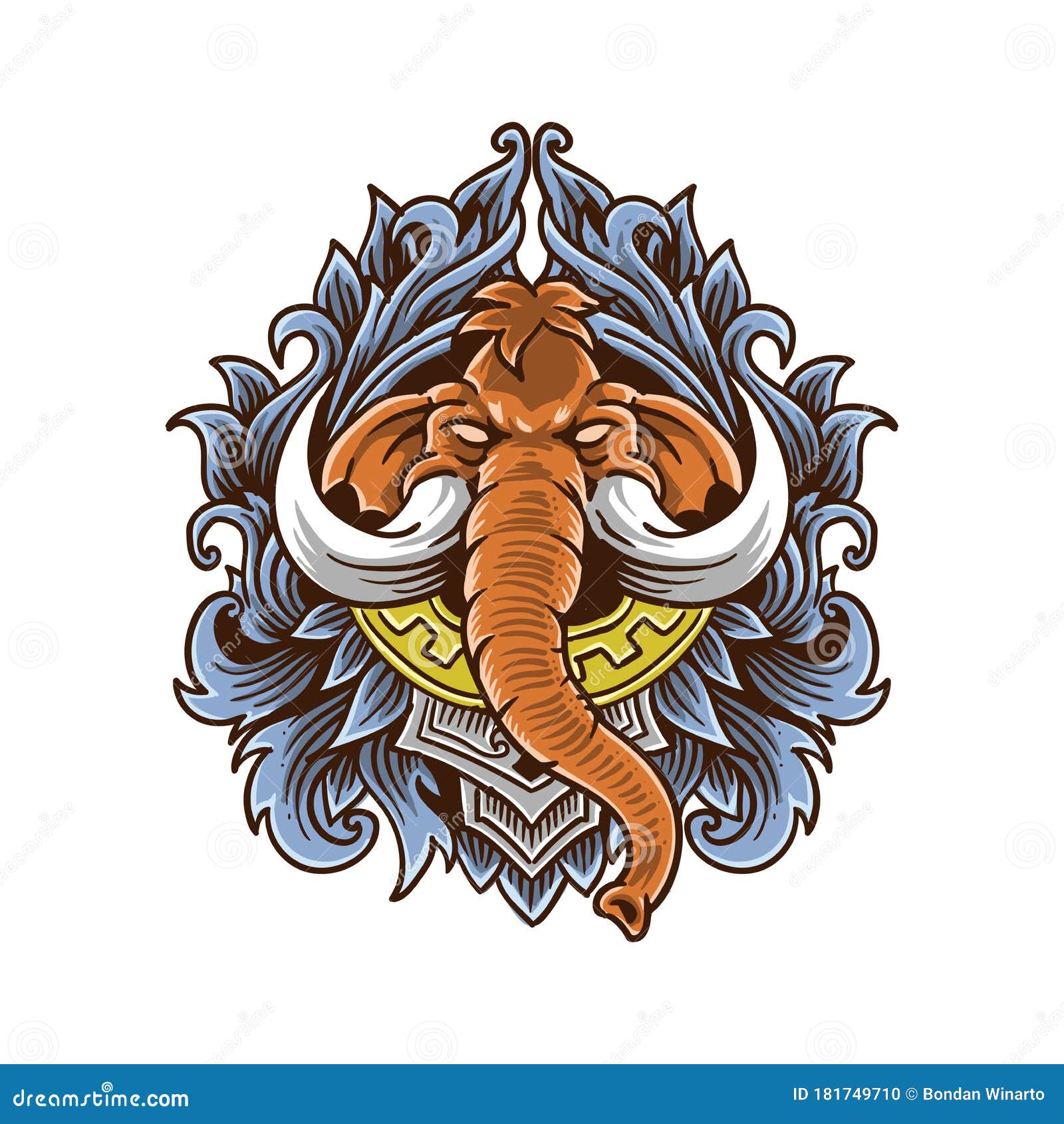 Mammoth Engraving Style Vector Illustration Stock Vector - Illustration ...