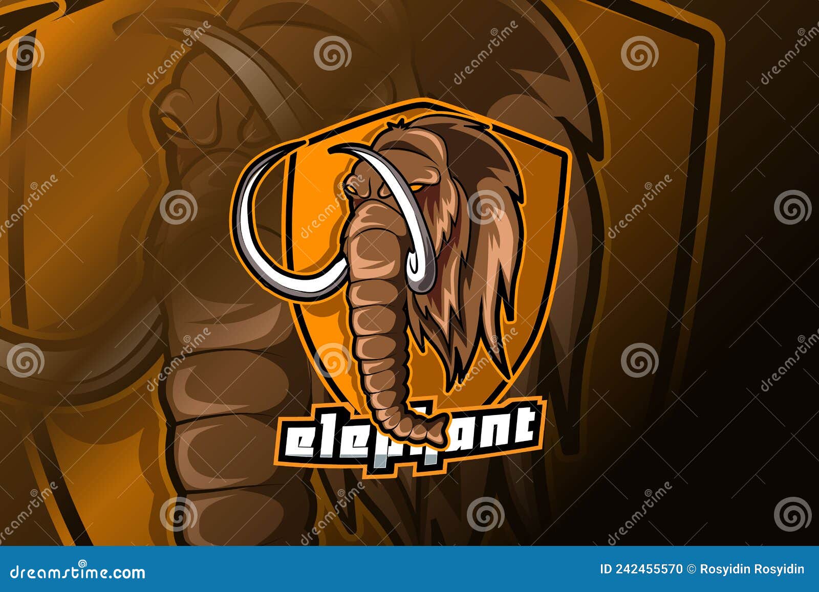Mammoth Head E Sport Logo Vector Stock Vector - Illustration of graphic ...