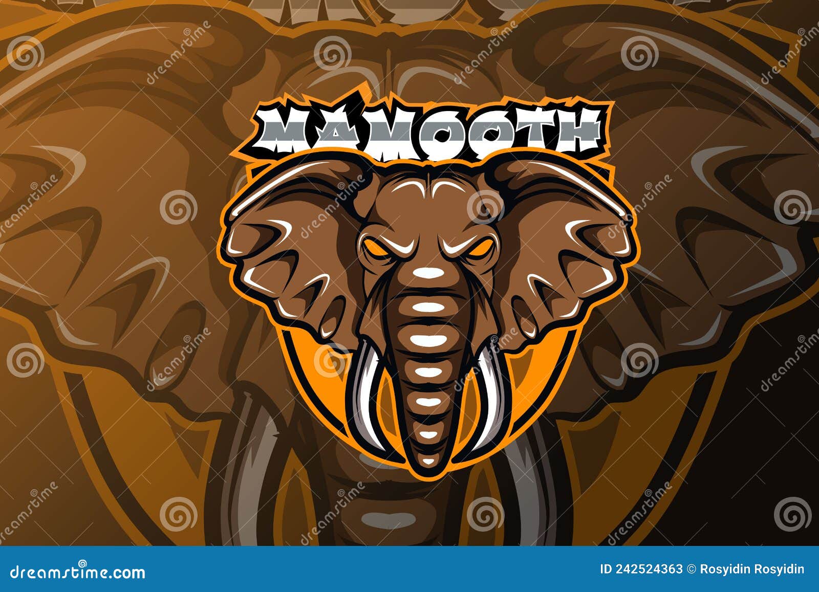 Mammoth Head E Sport Logo Vector Stock Vector - Illustration of team ...