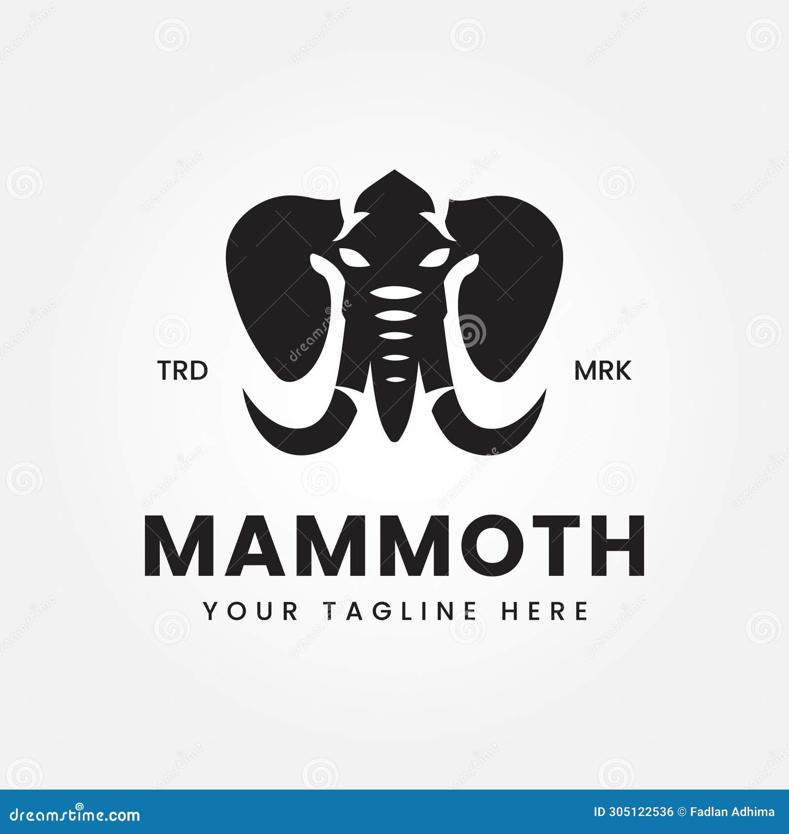 Mammoth Head Logo Design Vector Illustration Stock Illustration ...