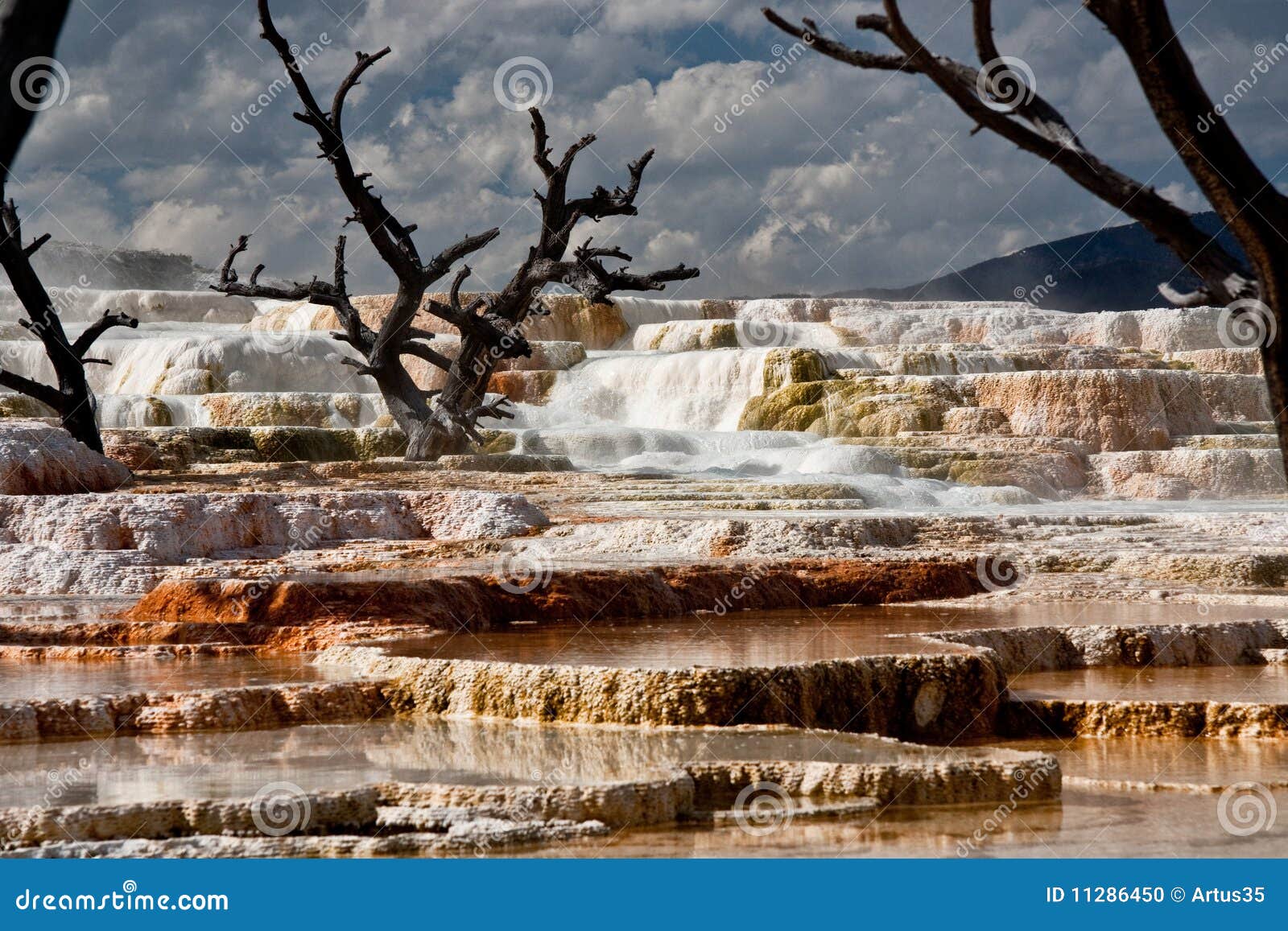 Mammoth Hot Springs at Yellowstone National Park 2 Stock Photo - Image ...