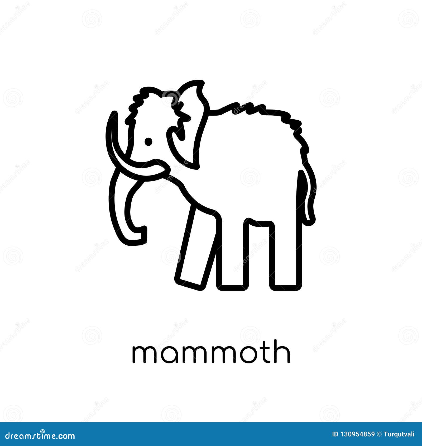 Mammoth Icon from Collection. Stock Vector - Illustration of pictogram ...