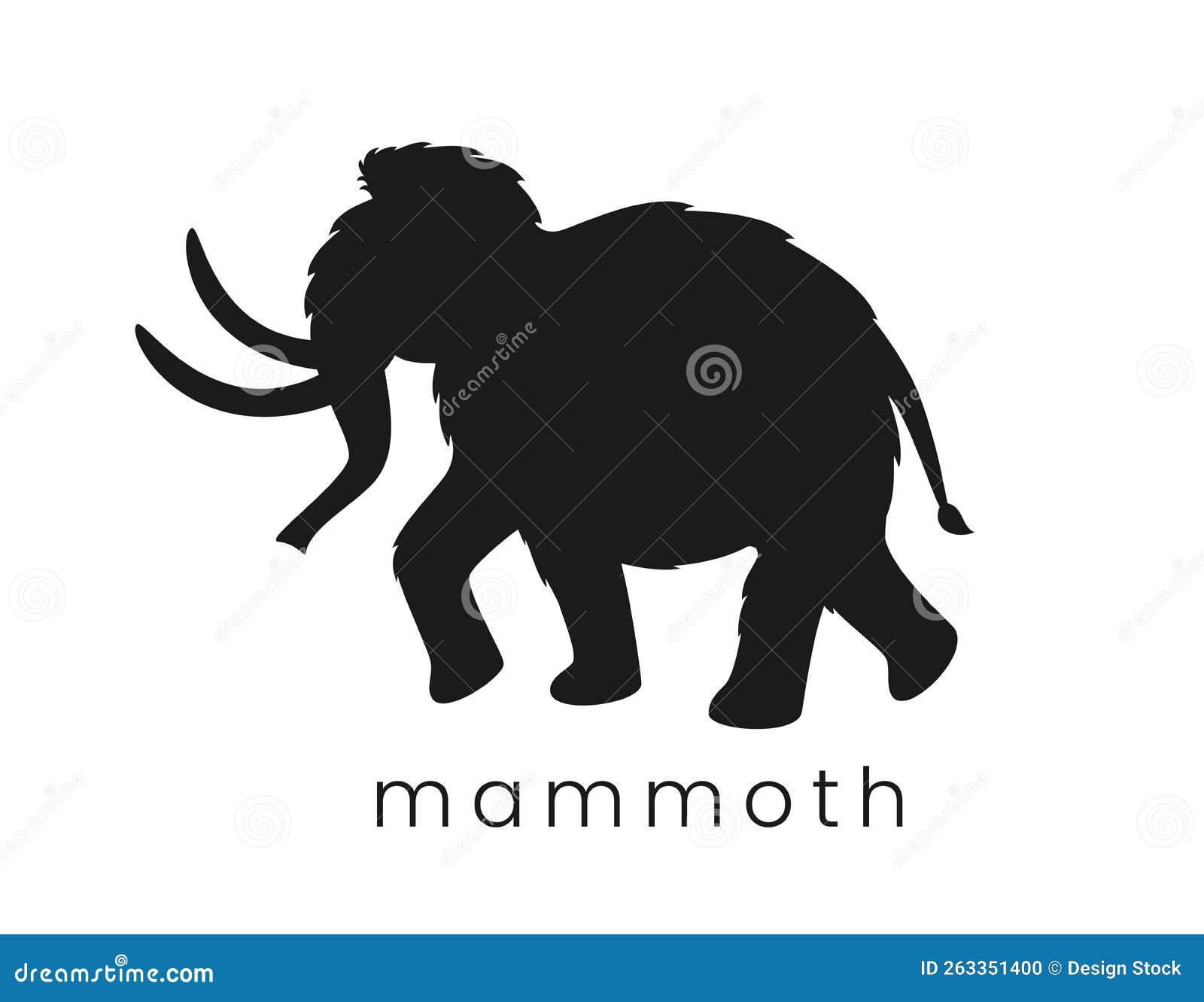 Mammoth Isolated Silhouettes Stock Illustration - Illustration of ...