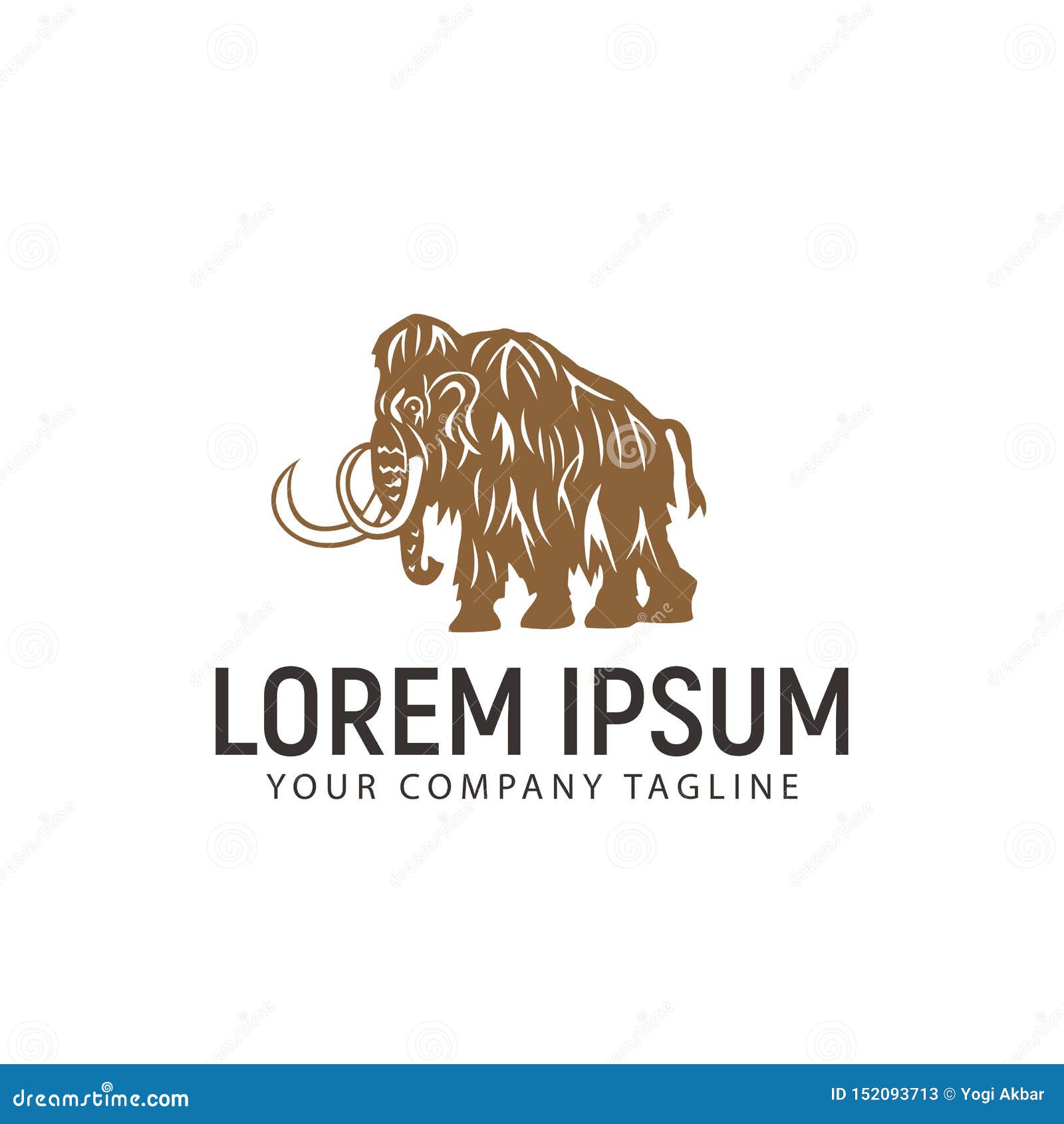 Mammoth Logo Design Concept Template Stock Vector - Illustration of ...