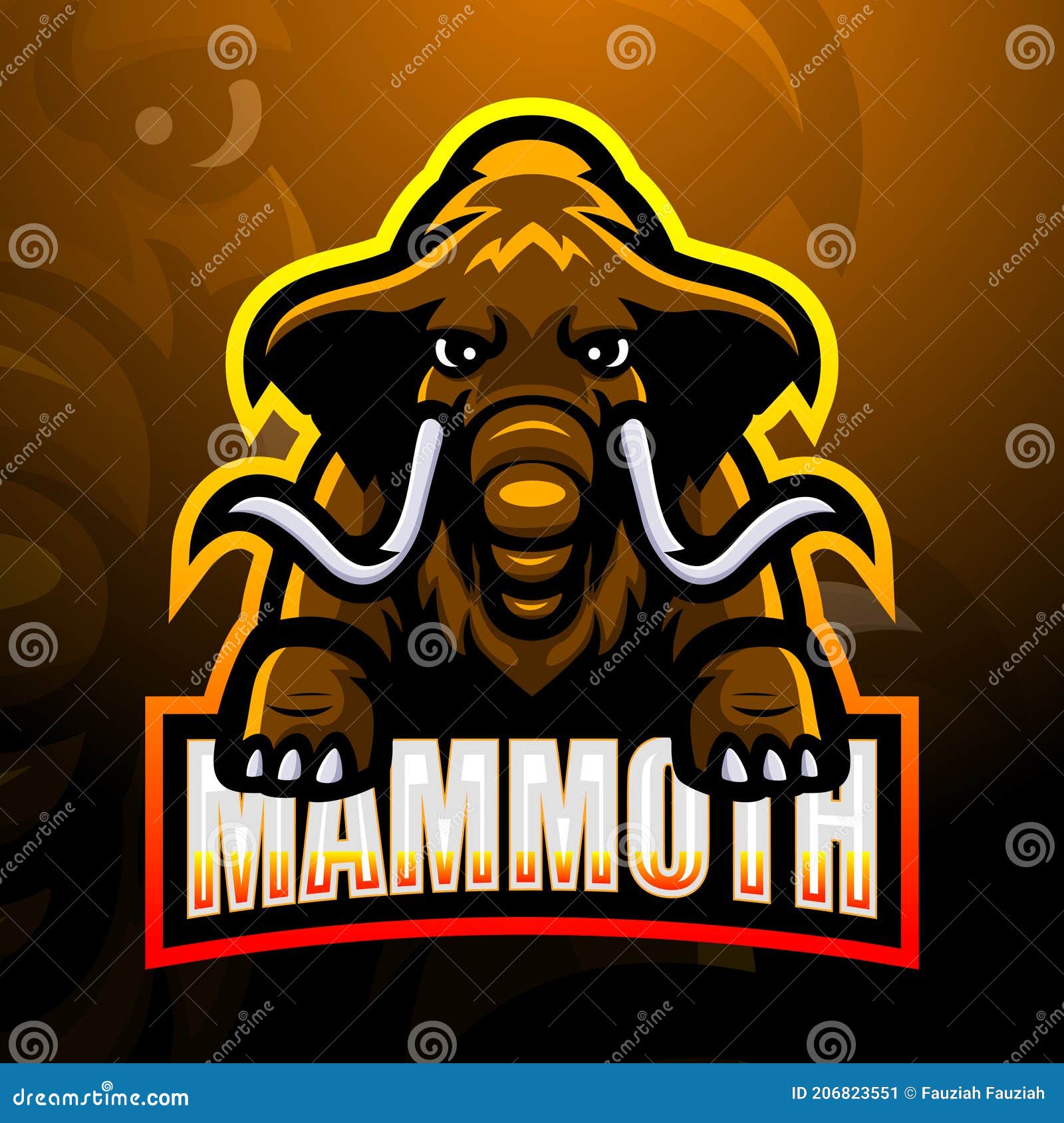 Mammoth Mascot Esport Logo Design Stock Vector - Illustration of ...