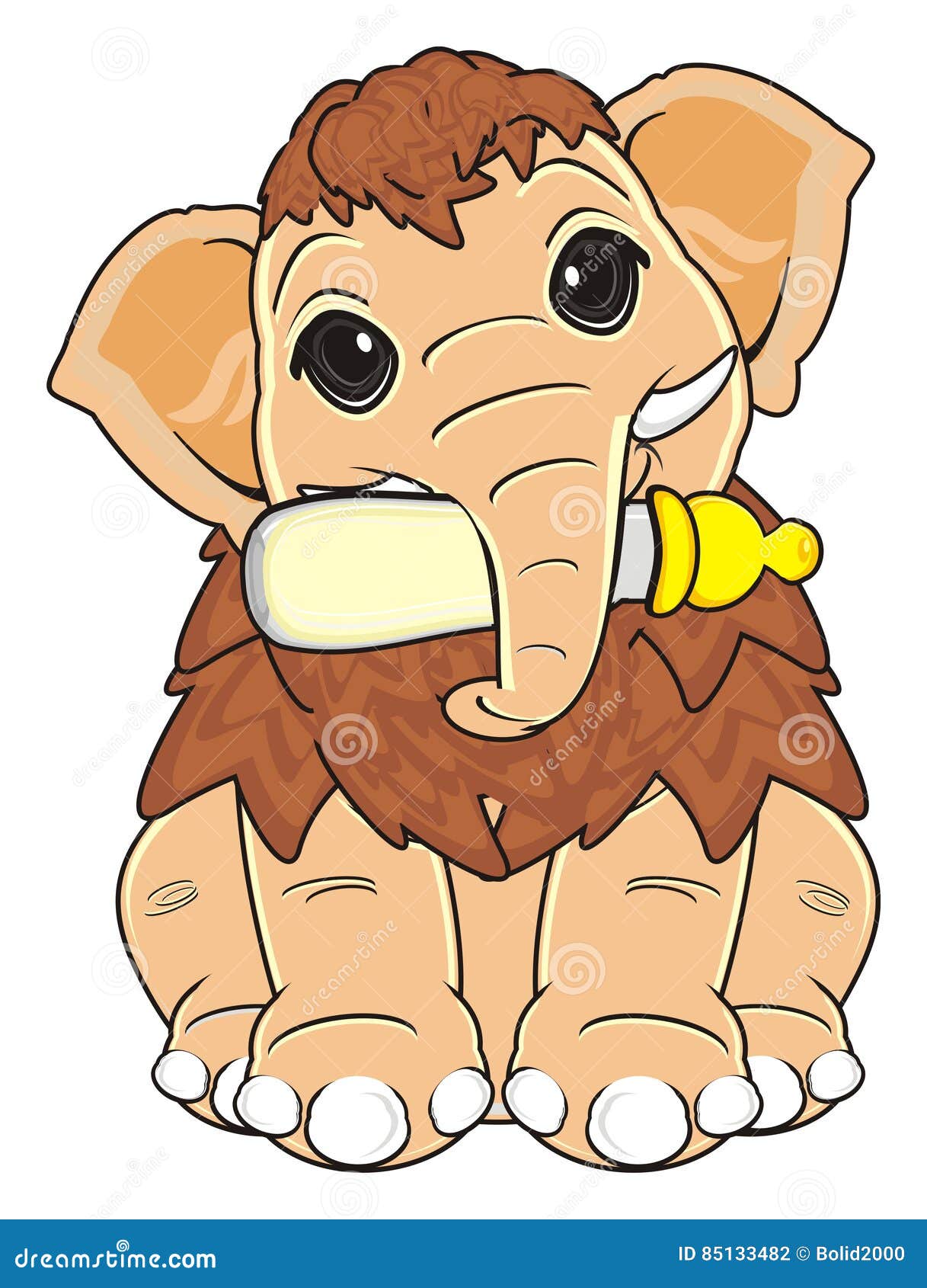 Mammoth with a milk stock illustration. Illustration of mammoth - 85133482