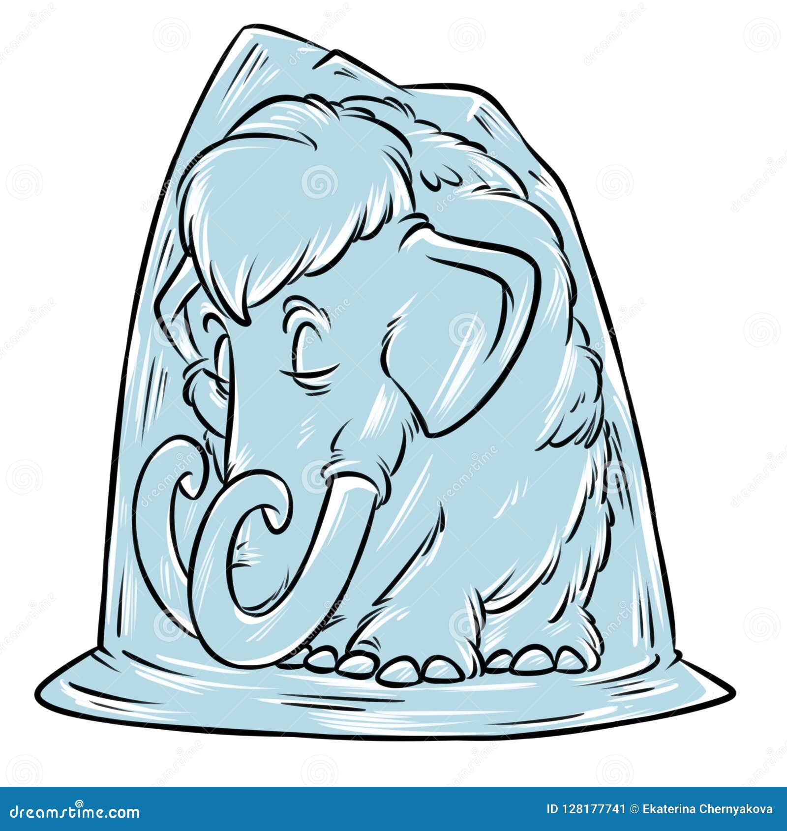 Mammoth Permafrost Ice Age Cartoon Illustration | CartoonDealer.com ...