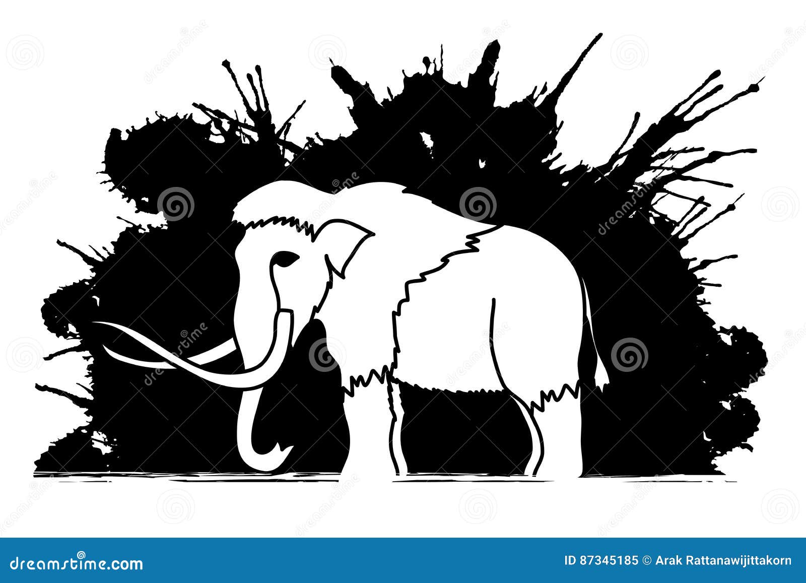 Mammoth standing graphic stock vector. Illustration of model - 87345185