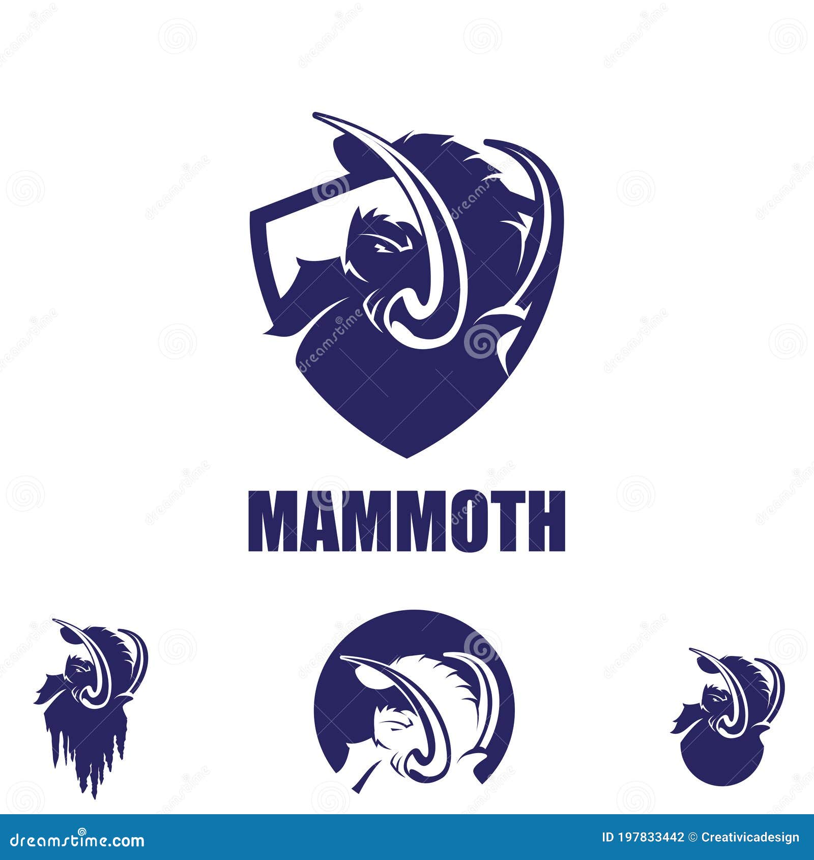 Mammoth Symbol Bundle Set Vector Stock Vector - Illustration of element ...