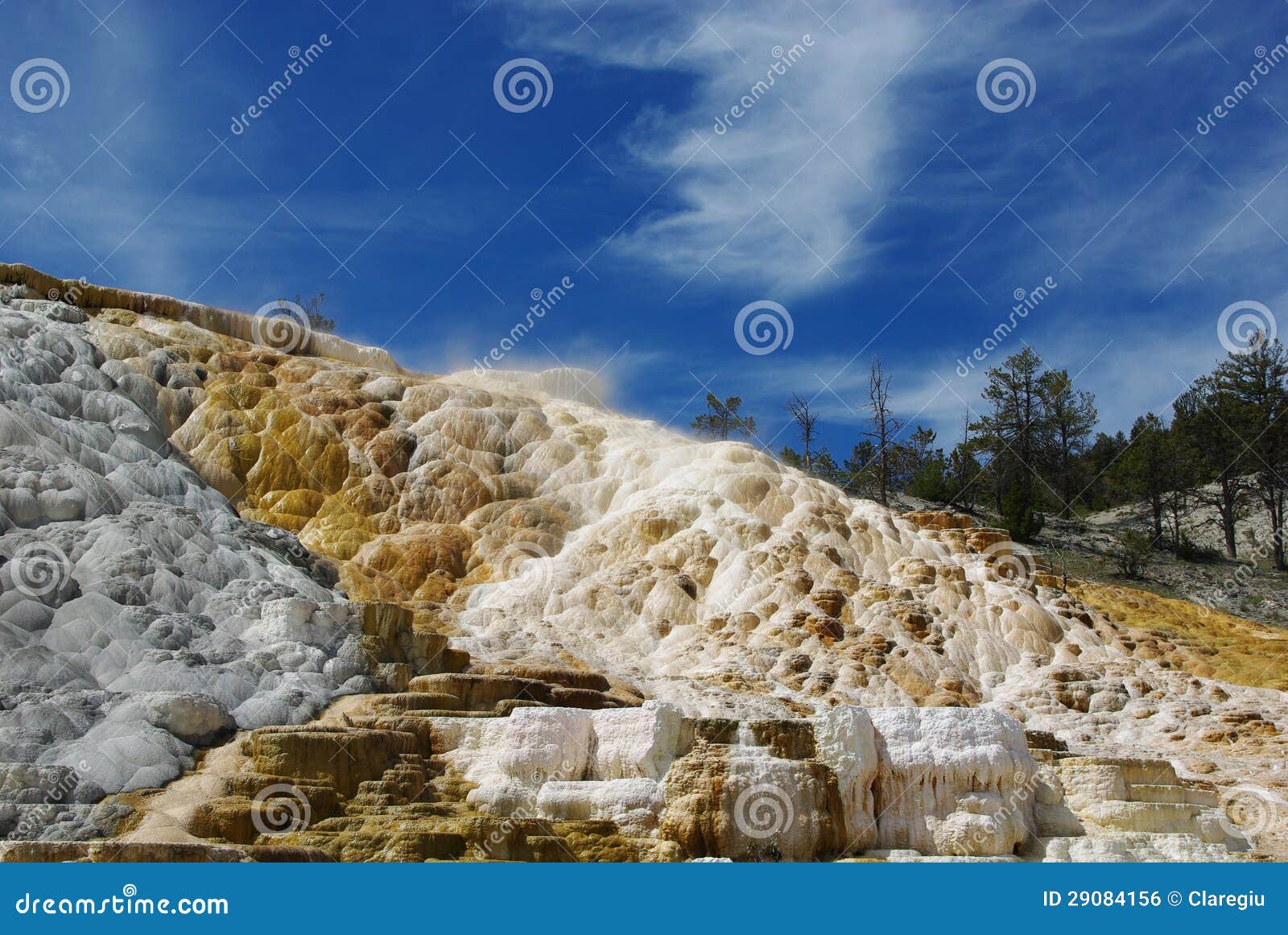 Mammoth Terraces, Yellowstone Stock Photo - Image of sinter, terrace ...