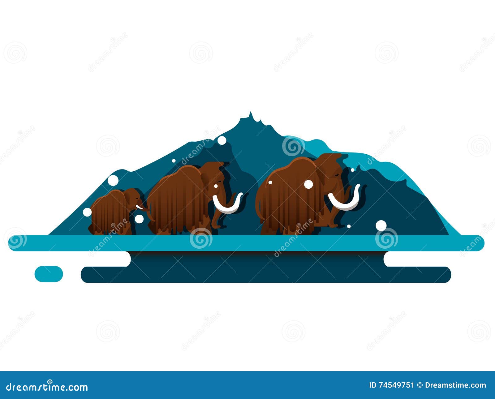 Mammoth vector stock vector. Illustration of frost, design - 74549751