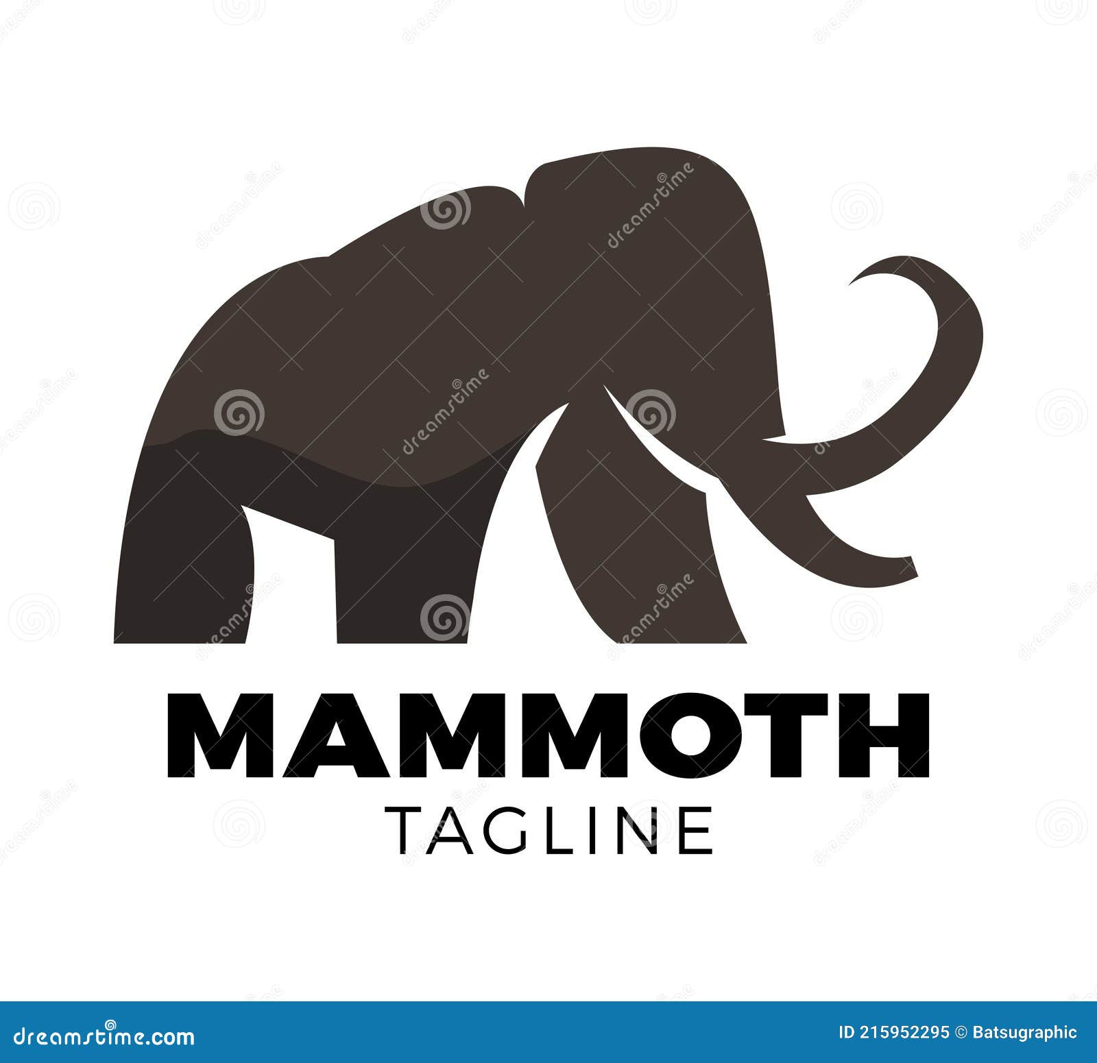 Mammoth Vector Silhouette Illustration Isolated On White Background ...