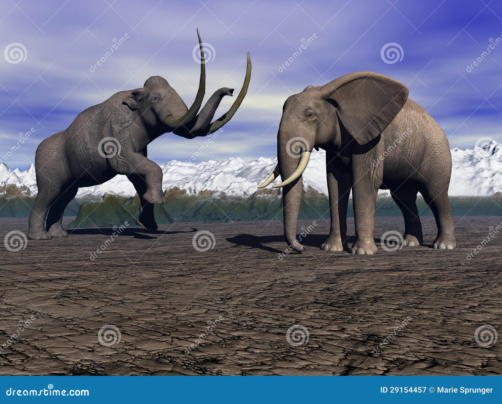 Mamut Y Elefante Fotografía de archivo libre de regalías - Imagen: 29154457