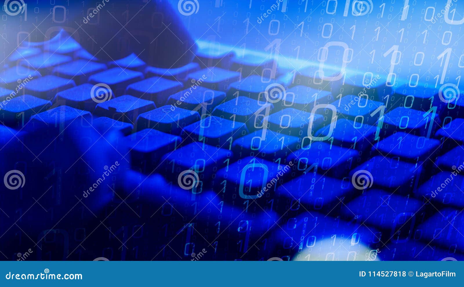 Hacker Typing on Keyboard, Abstract Numbers Computer Code Stock Photo ...