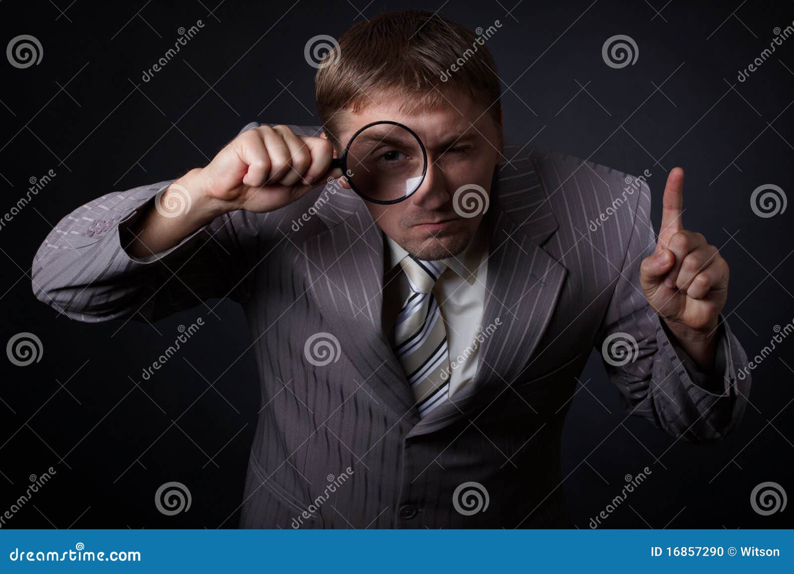 Man stock photo. Image of face, human, magnify, lens - 16857290