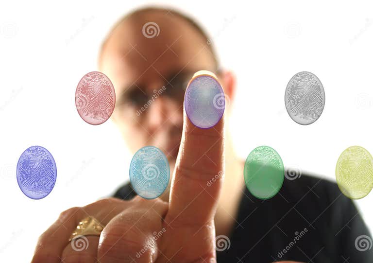 Man with 7 Buttons To Choose Stock Photo - Image of swirls, crypto: 2441734