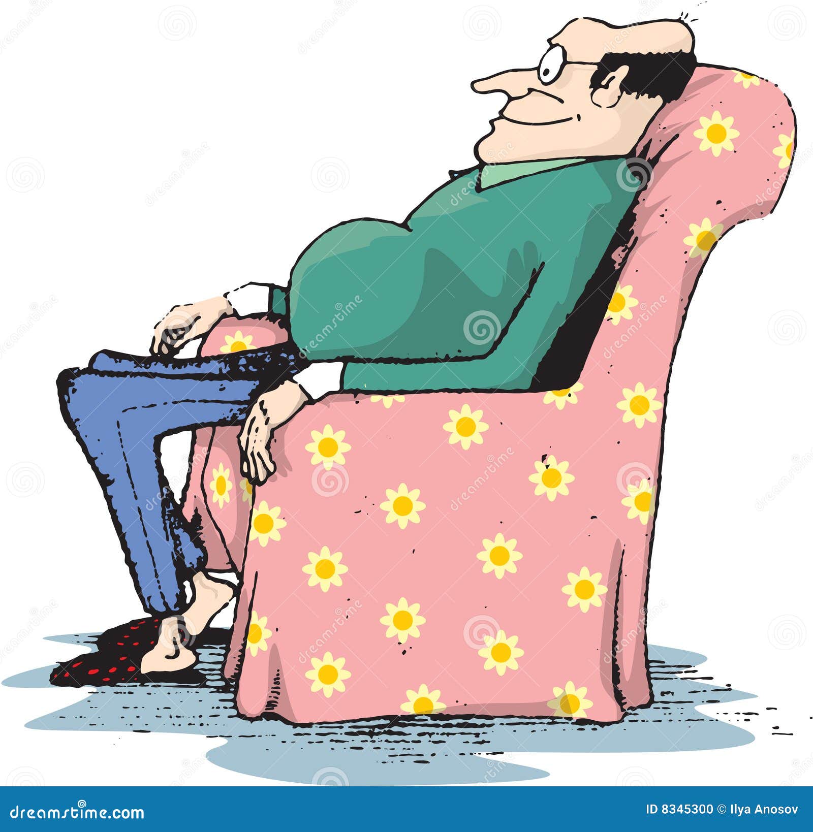 Man stock vector. Illustration of rest, caricature, bald - 8345300