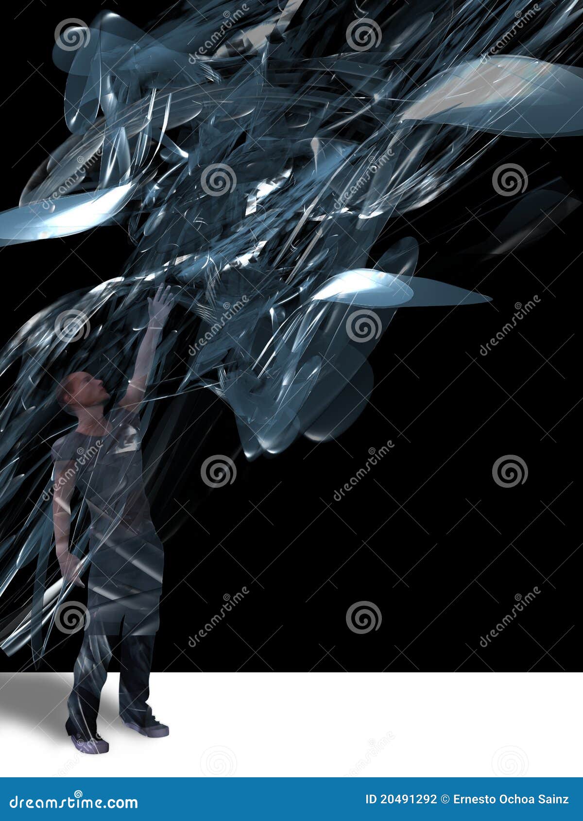 Man and abstract design stock illustration. Illustration of metal ...