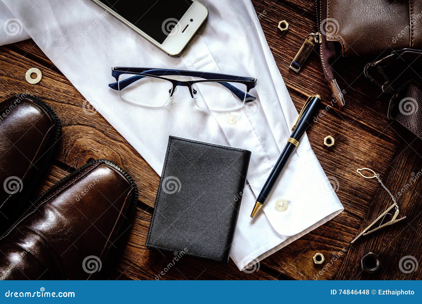 Man Accessories on Wooden Background Top View Stock Photo - Image of ...