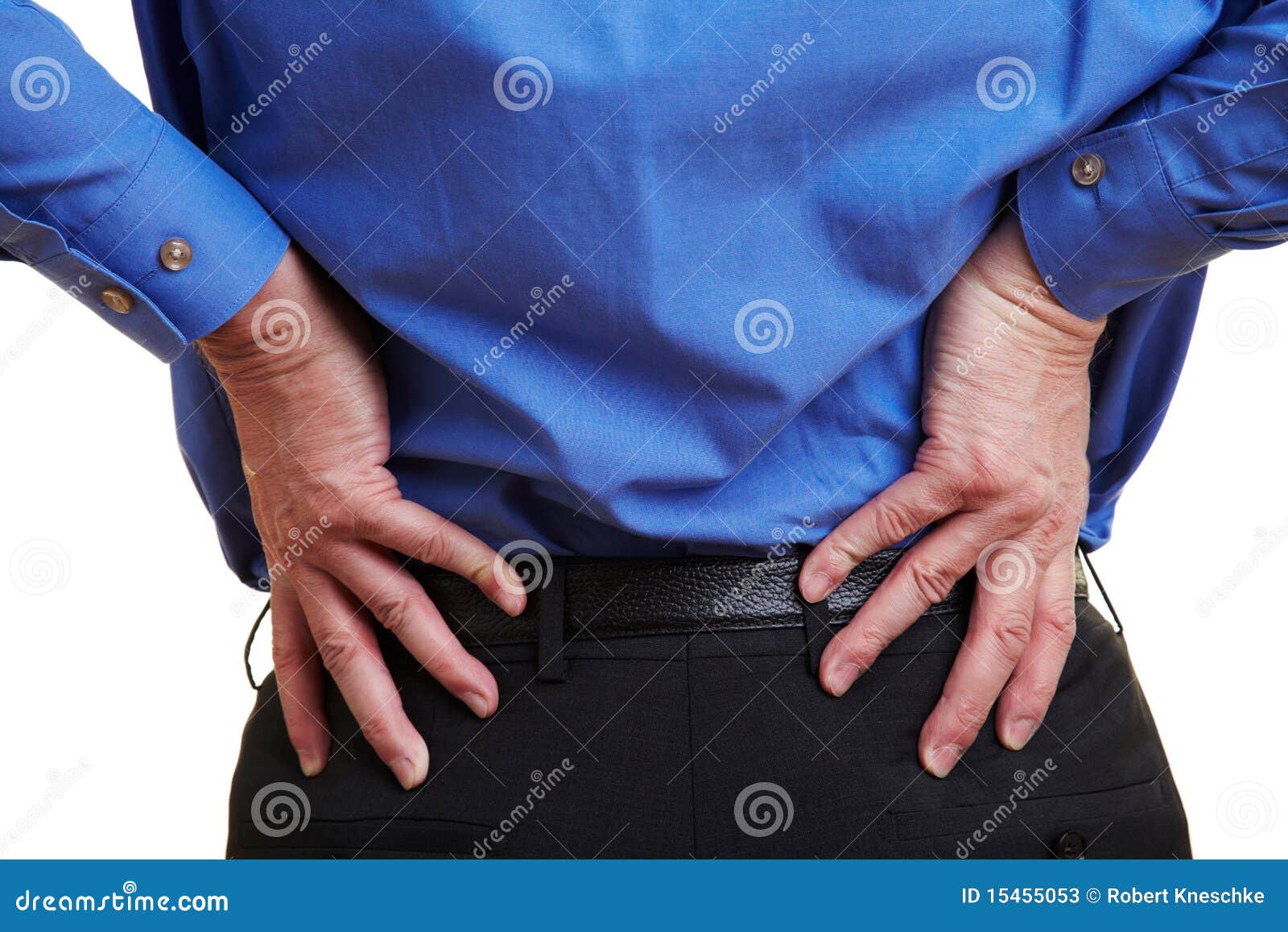 Man with aching back stock image. Image of senior, hands - 15455053