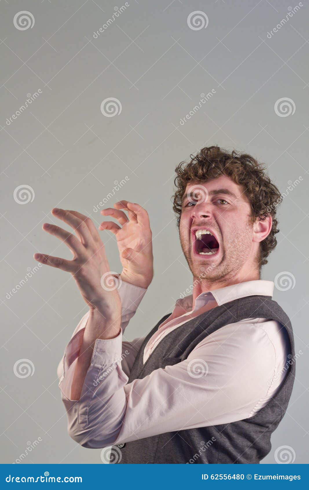 Man Acting Like Animal stock photo. Image of silly, finger - 62556480
